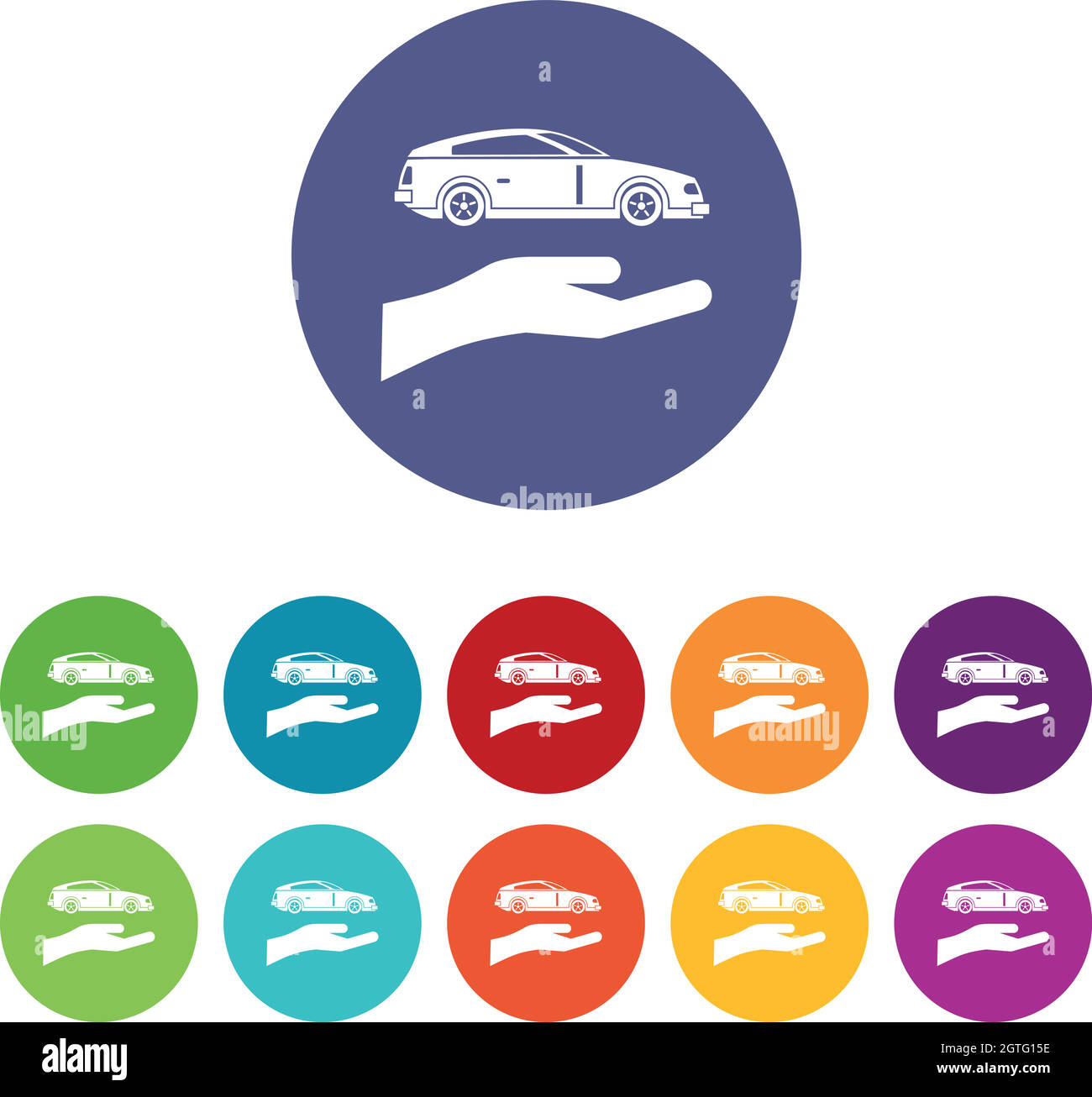 Hand and car set icons Stock Vector Image & Art - Alamy