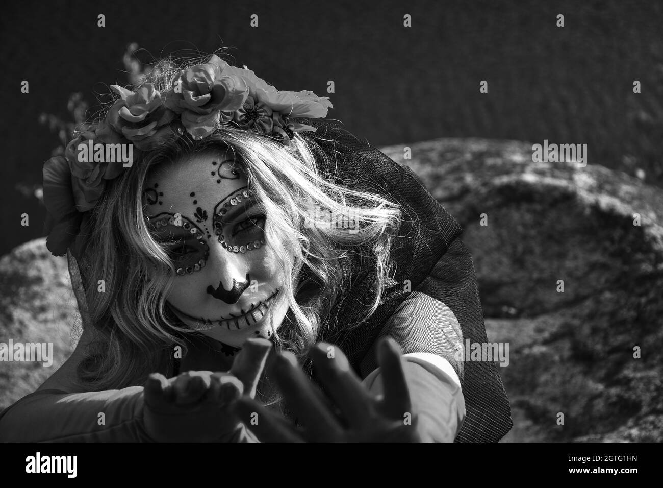 Closeup face young woman 20 Black and White Stock Photos & Images - Alamy