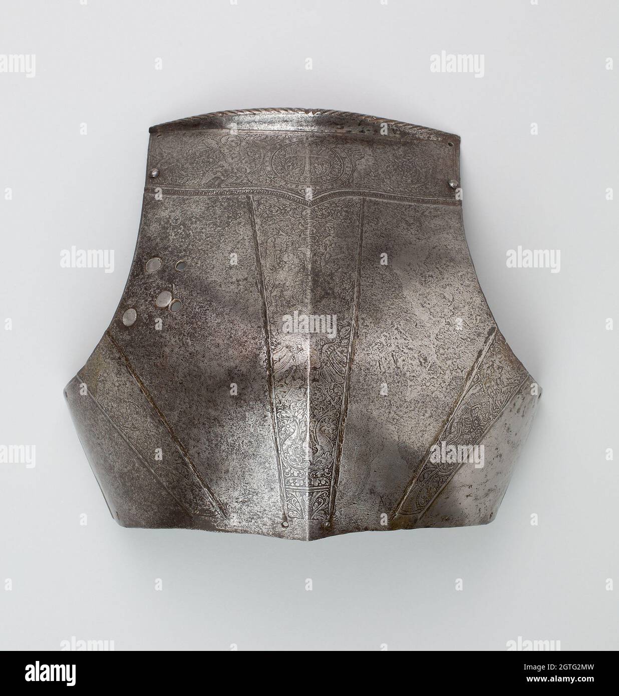 Vertical shot of a medieval backplate on white background Stock Photo ...