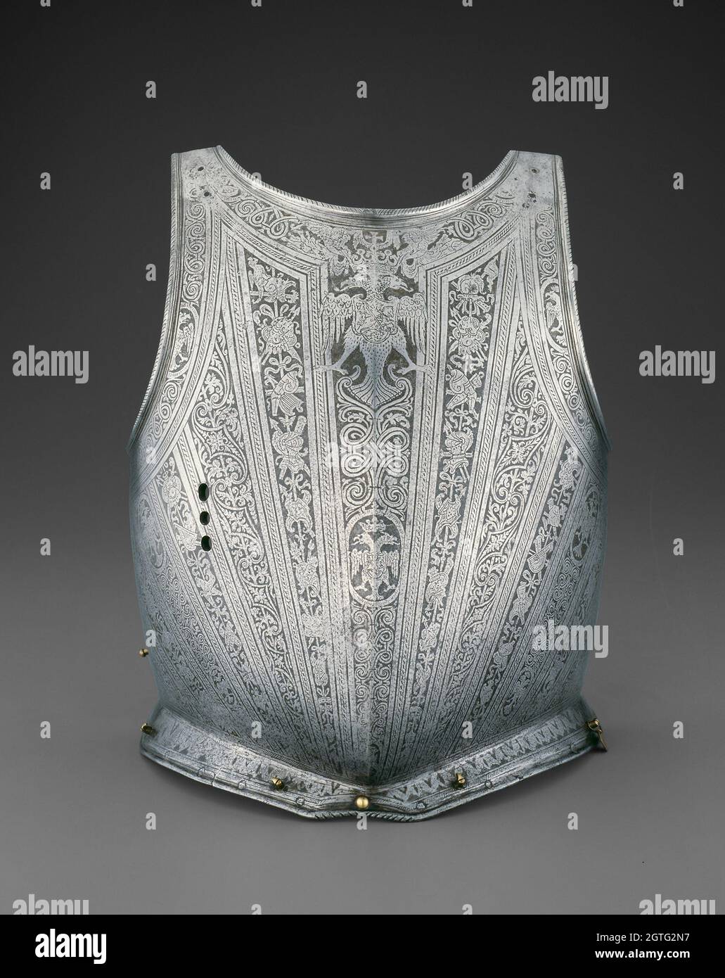 Vertical shot of a medieval backplate on white background Stock Photo ...