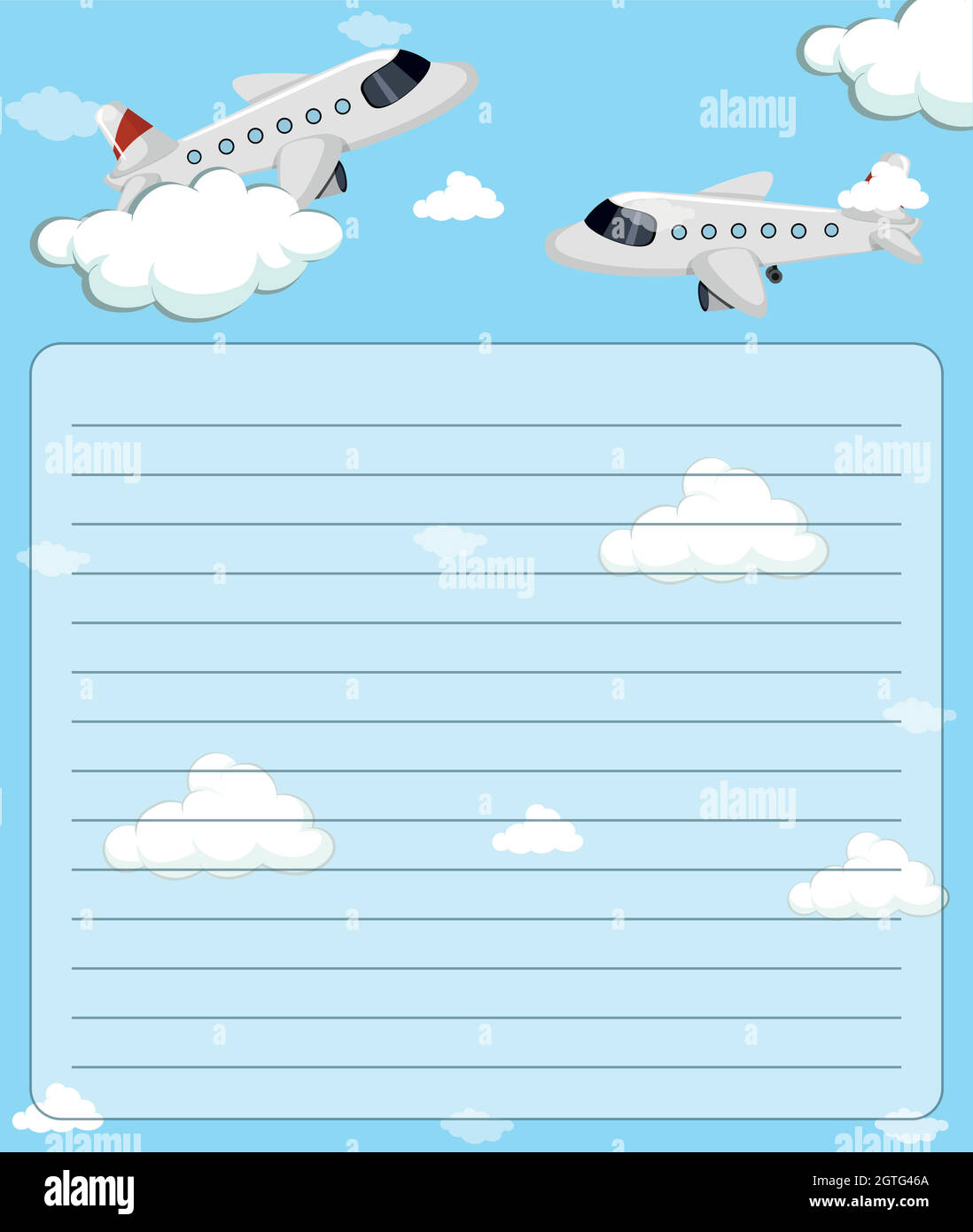 Paper template with two airplanes flying Stock Vector Image & Art - Alamy
