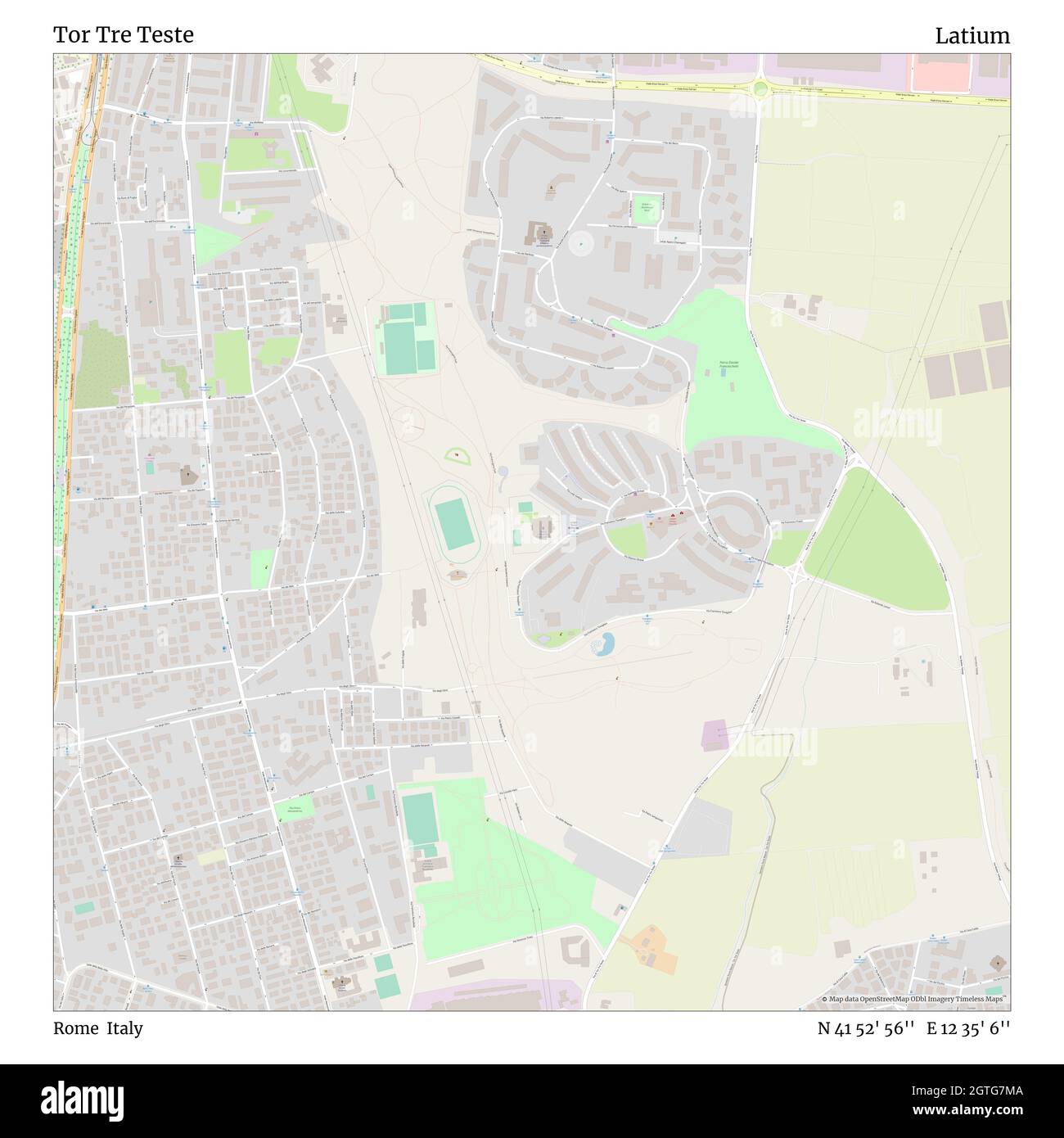 Tor Tre Teste, Rome, Italy, Latium, N 41 52' 56'', E 12 35' 6'', map ...