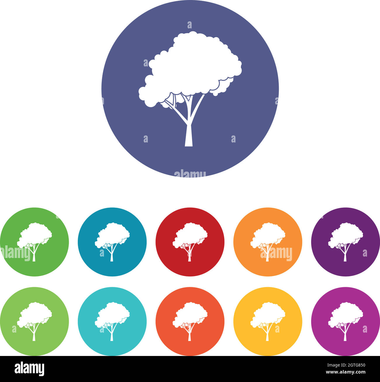 Tree with a rounded crown set icons Stock Vector Image & Art - Alamy