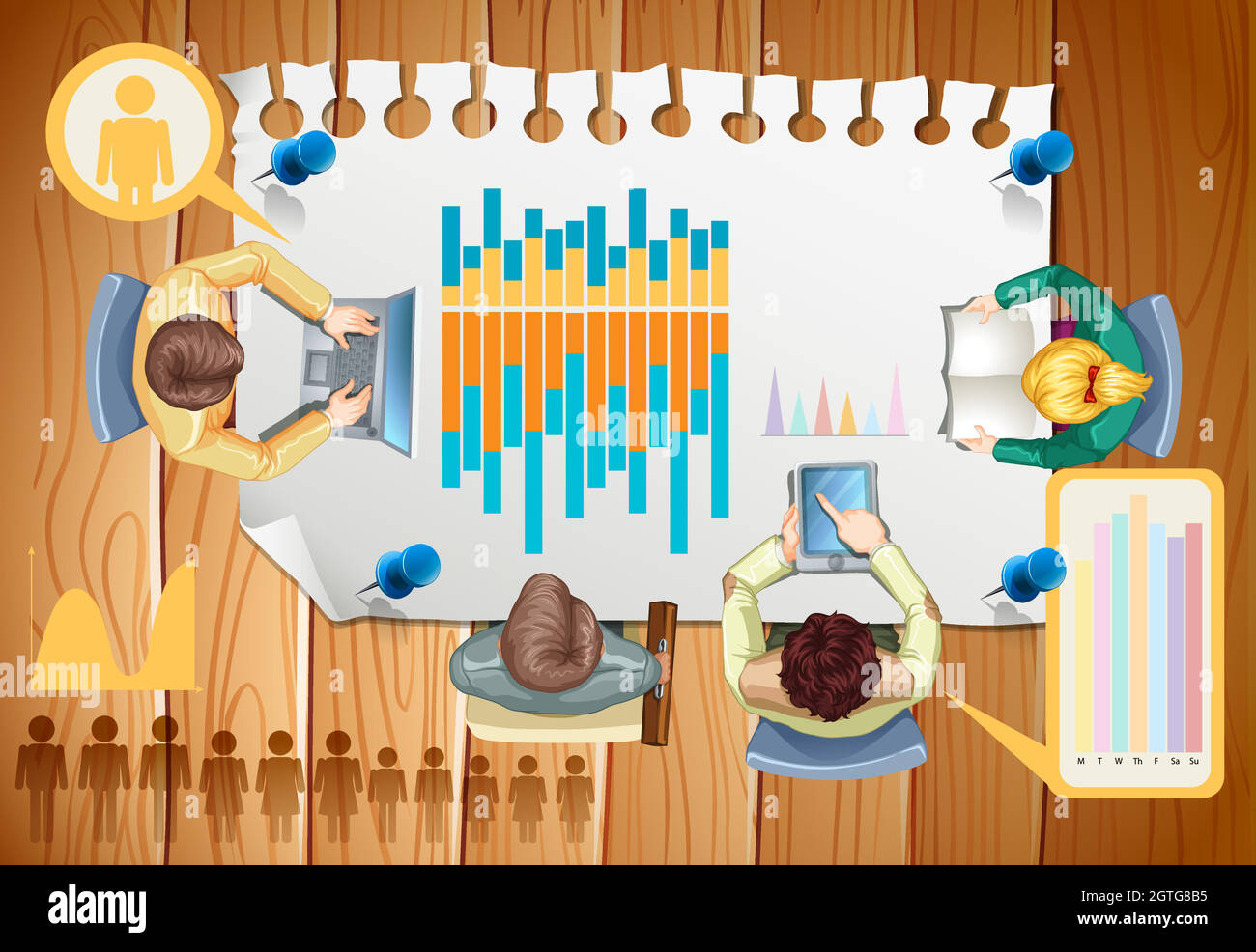 Infographic with business people and graphs Stock Vector Image & Art ...