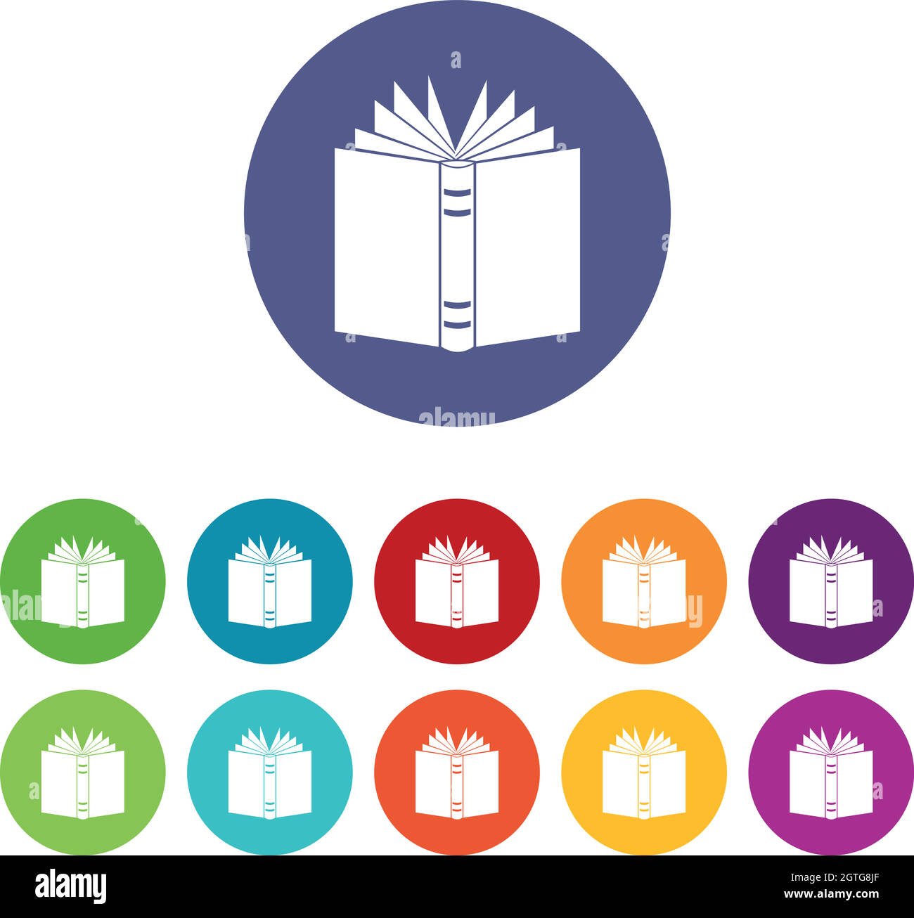 Open thick book set icons Stock Vector Image & Art - Alamy