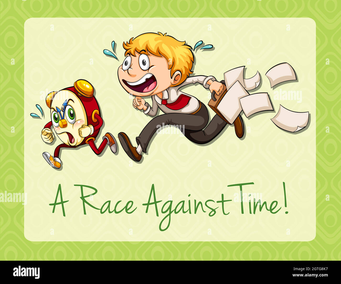 Idiom race against time Stock Vector Image & Art - Alamy