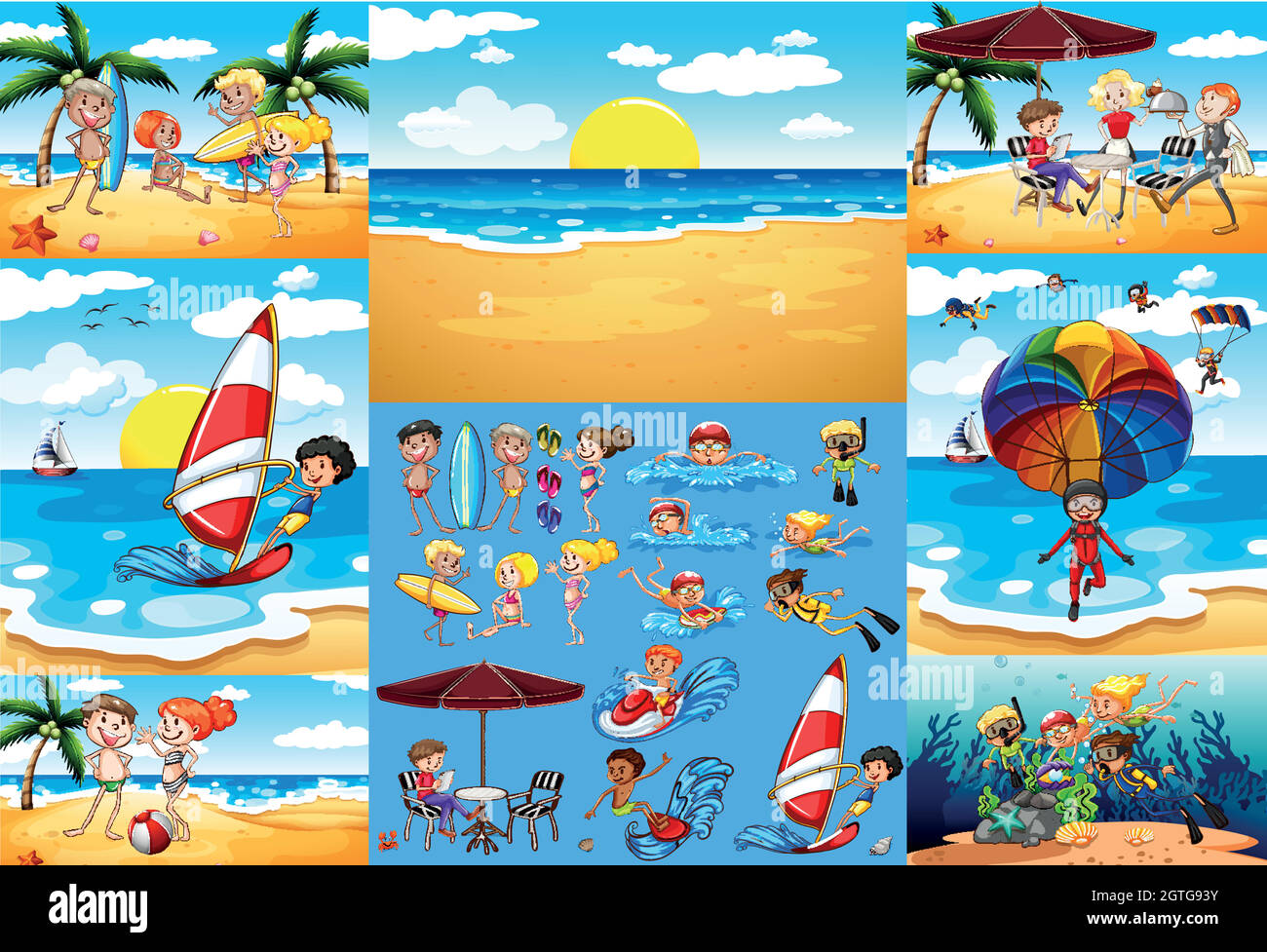 Tourists swim Stock Vector Images - Alamy