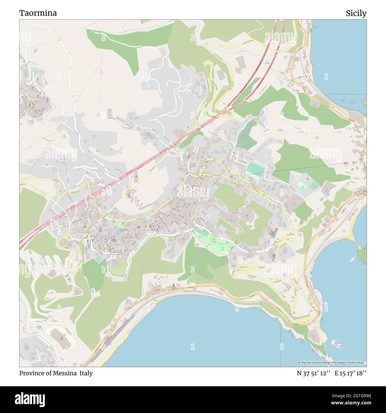 Map Of Taormina Sicily