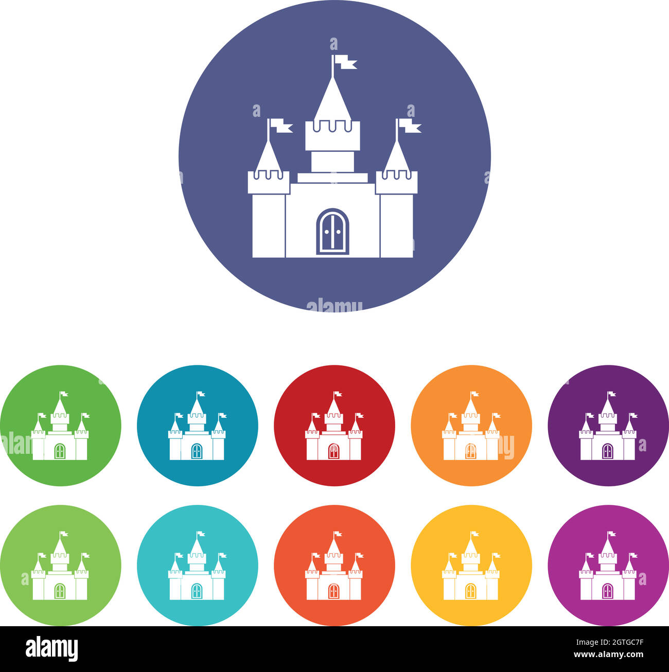 Ancient fortress icons set Stock Vector Images - Alamy