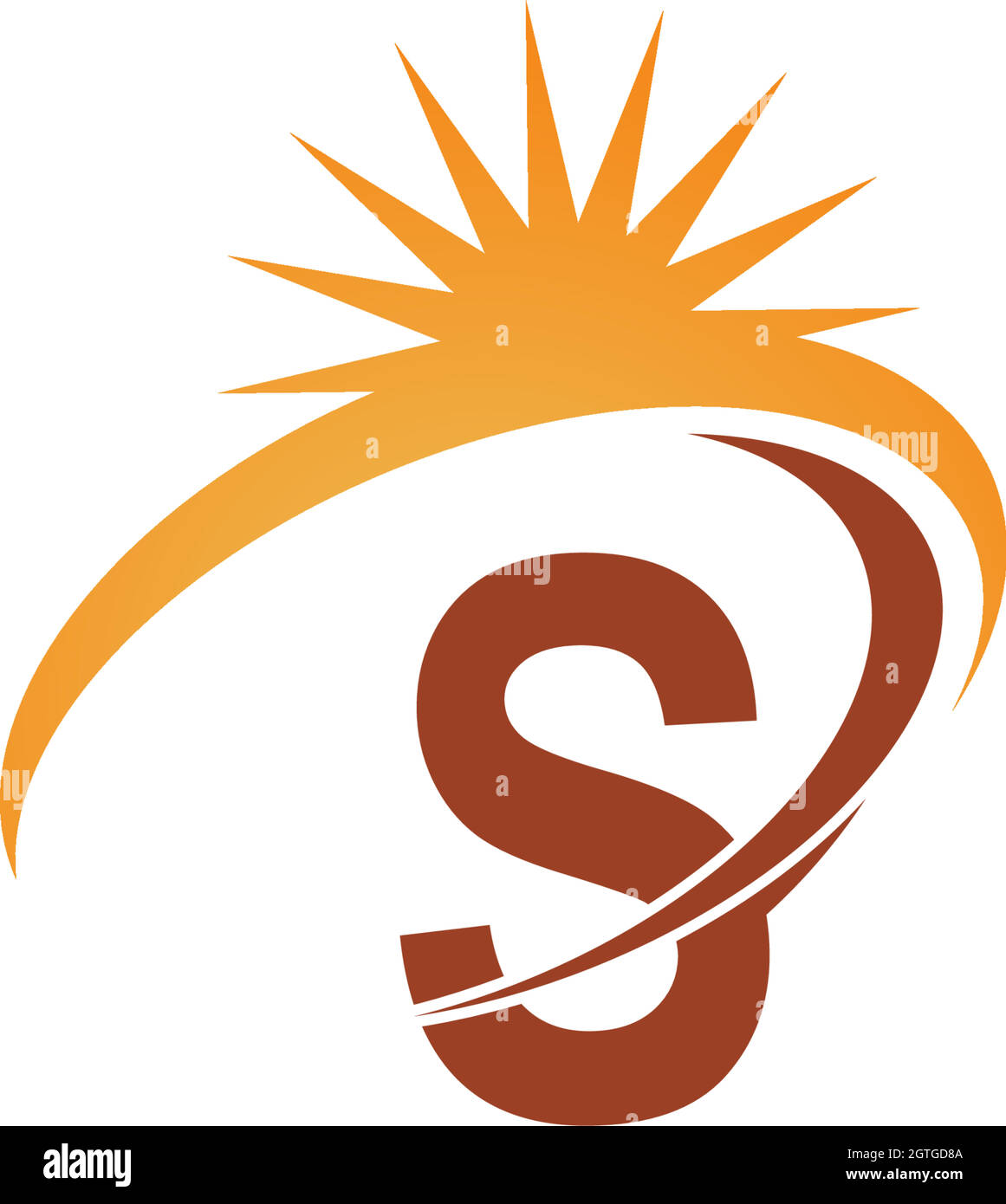 Letter S with sun ray icon logo design template illustration Stock ...
