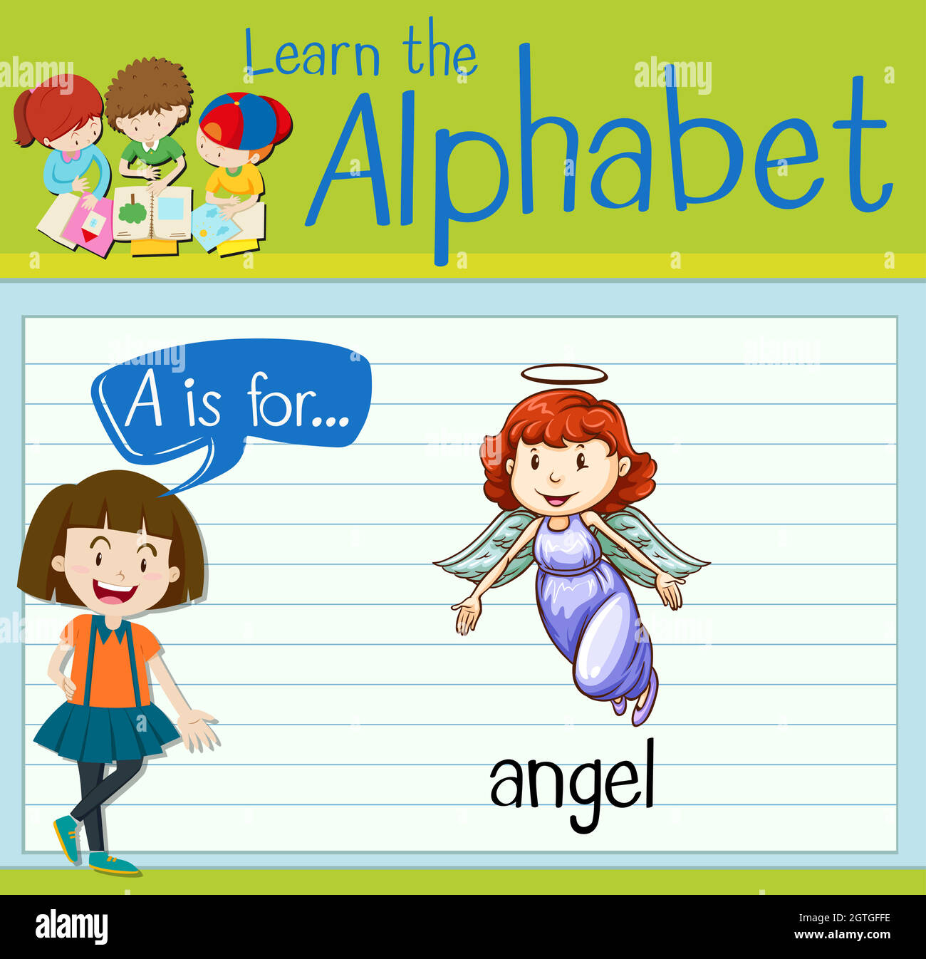 Flashcard letter A is for angel Stock Vector Image & Art - Alamy