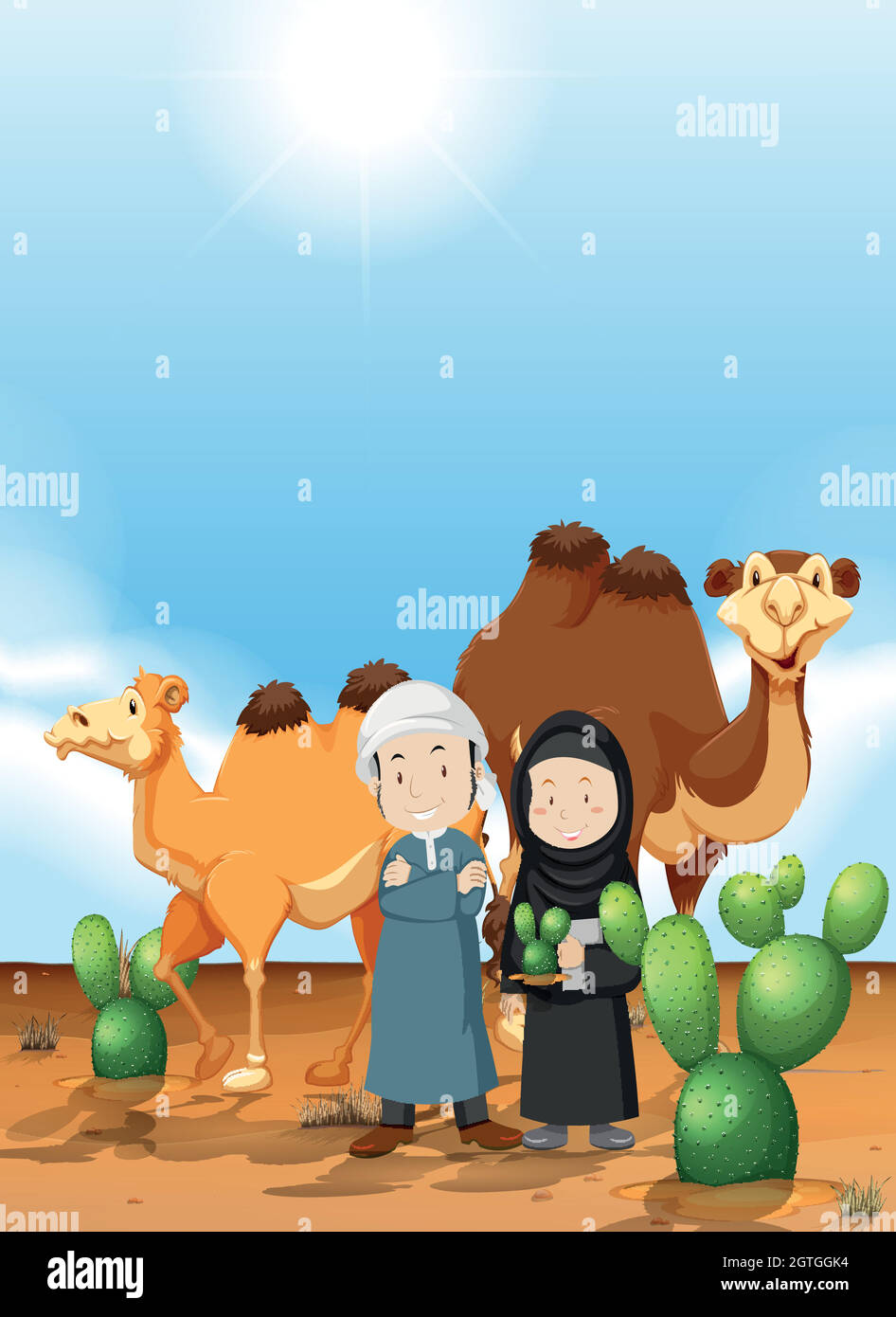 Arab Man In Desert Clipart