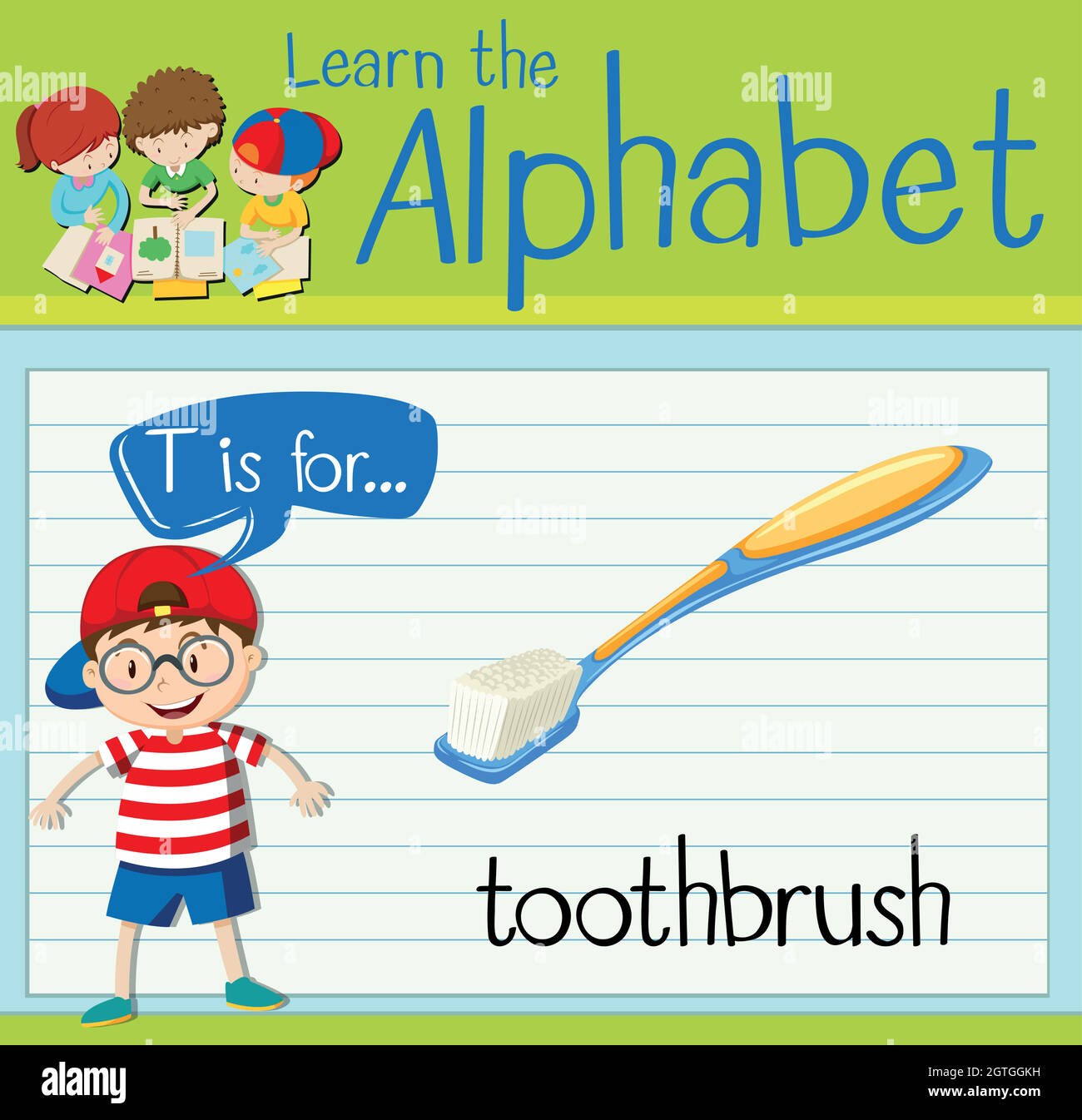 Flashcard letter T is for toothbrush Stock Vector Image & Art - Alamy