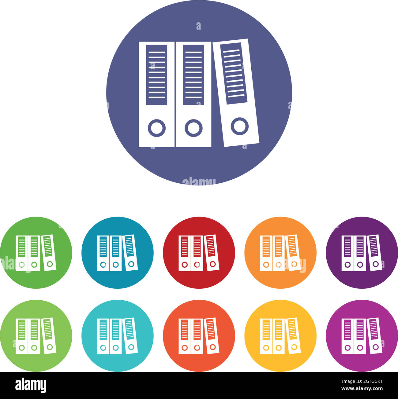 Office folders set icons Stock Vector Image & Art - Alamy