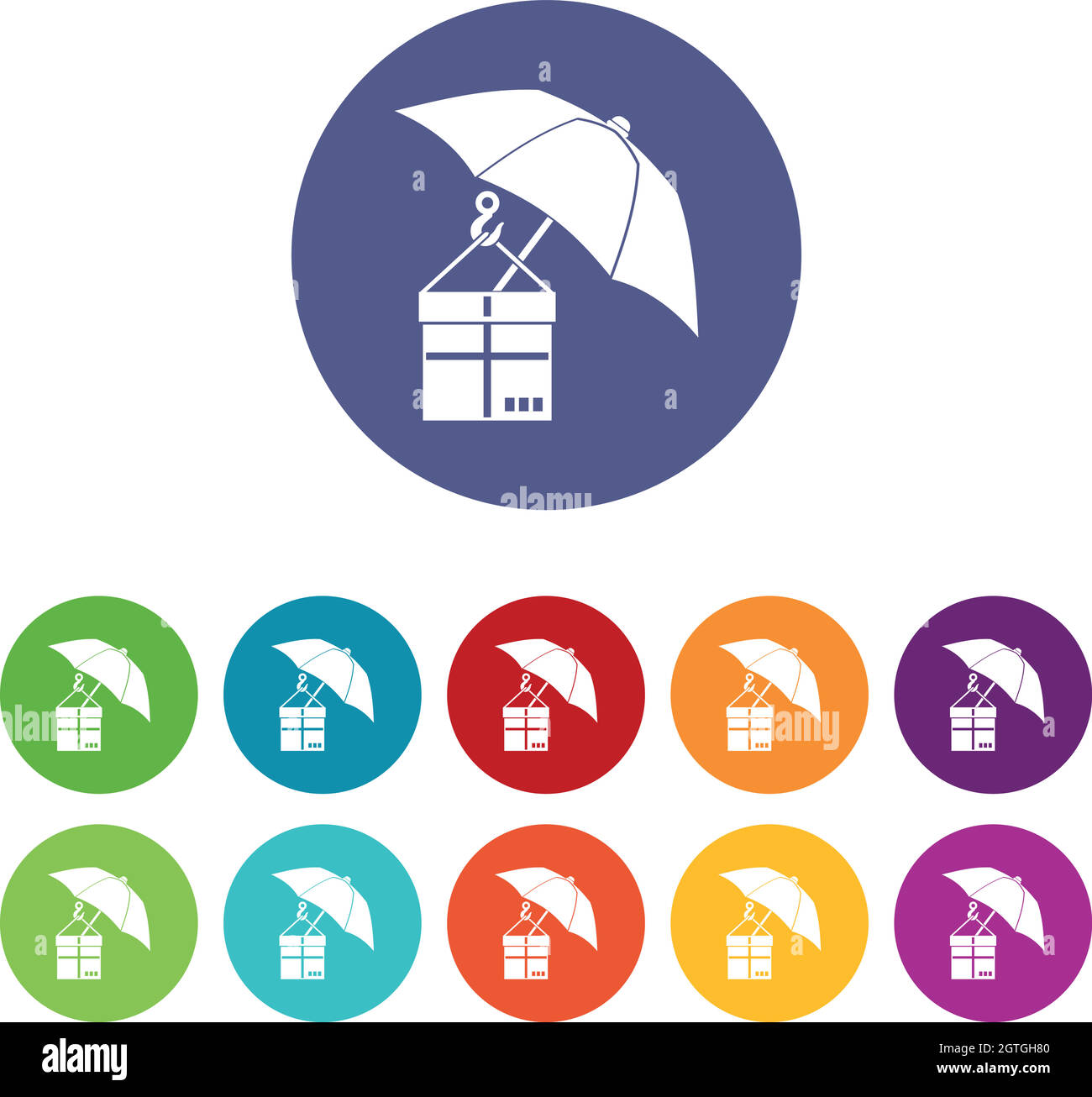 Umbrella and a cardboard box set icons Stock Vector Image & Art - Alamy