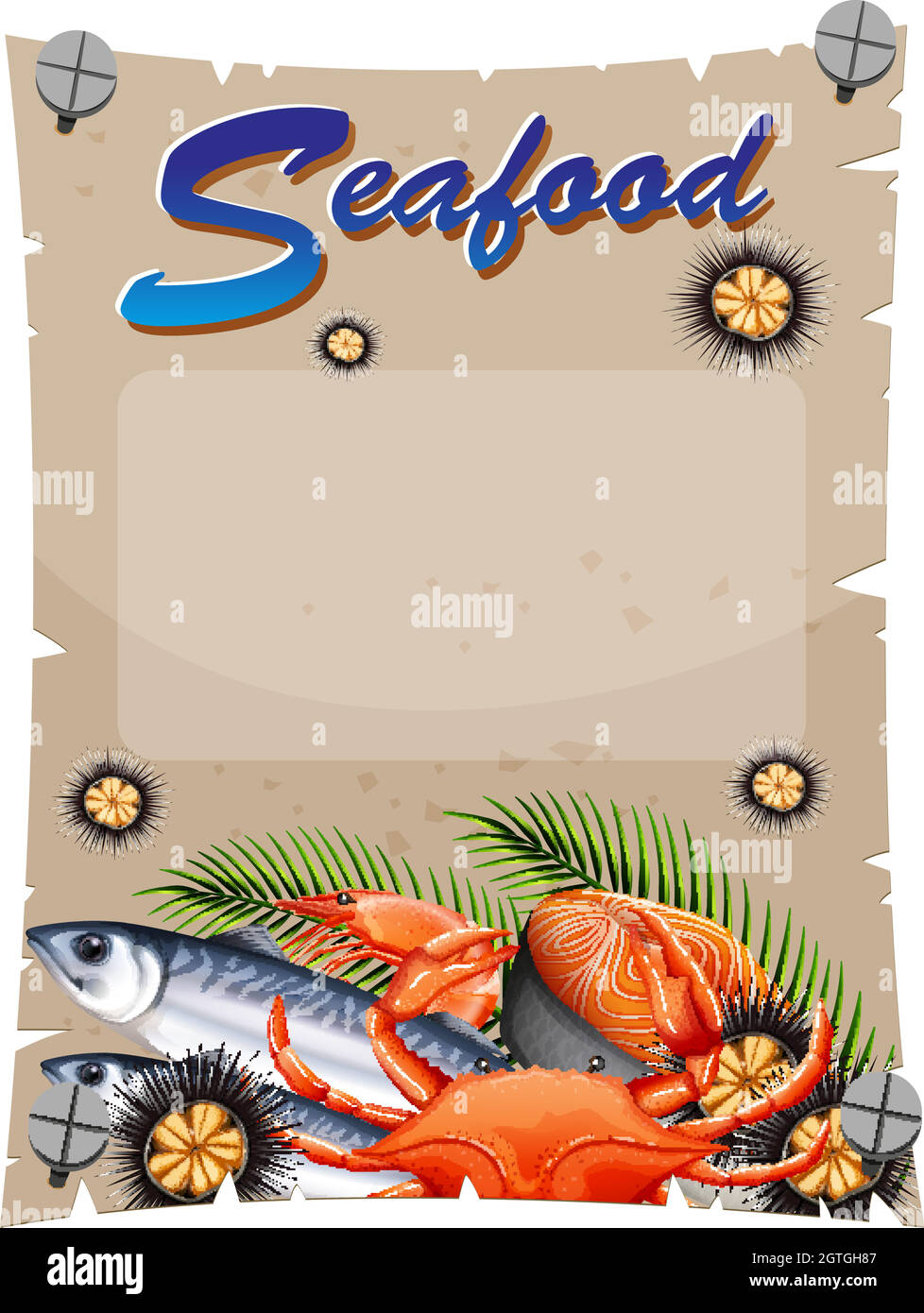 Banner template with seafood Stock Vector Image & Art - Alamy