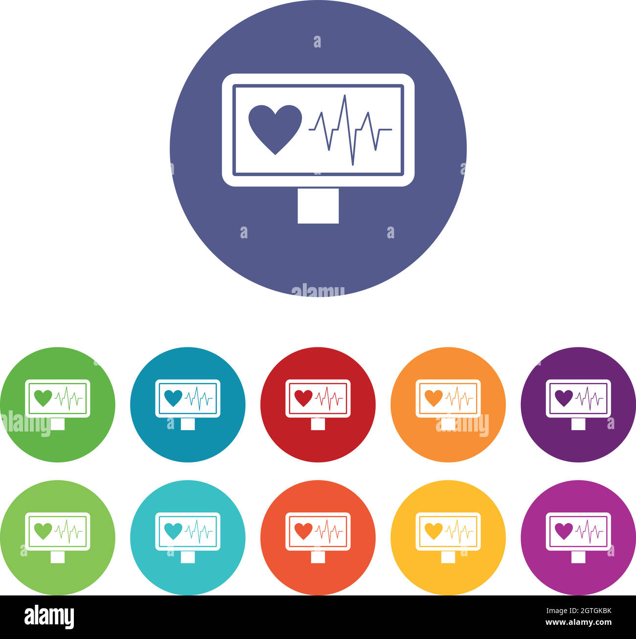 Heartbeat set icons Stock Vector Image & Art - Alamy