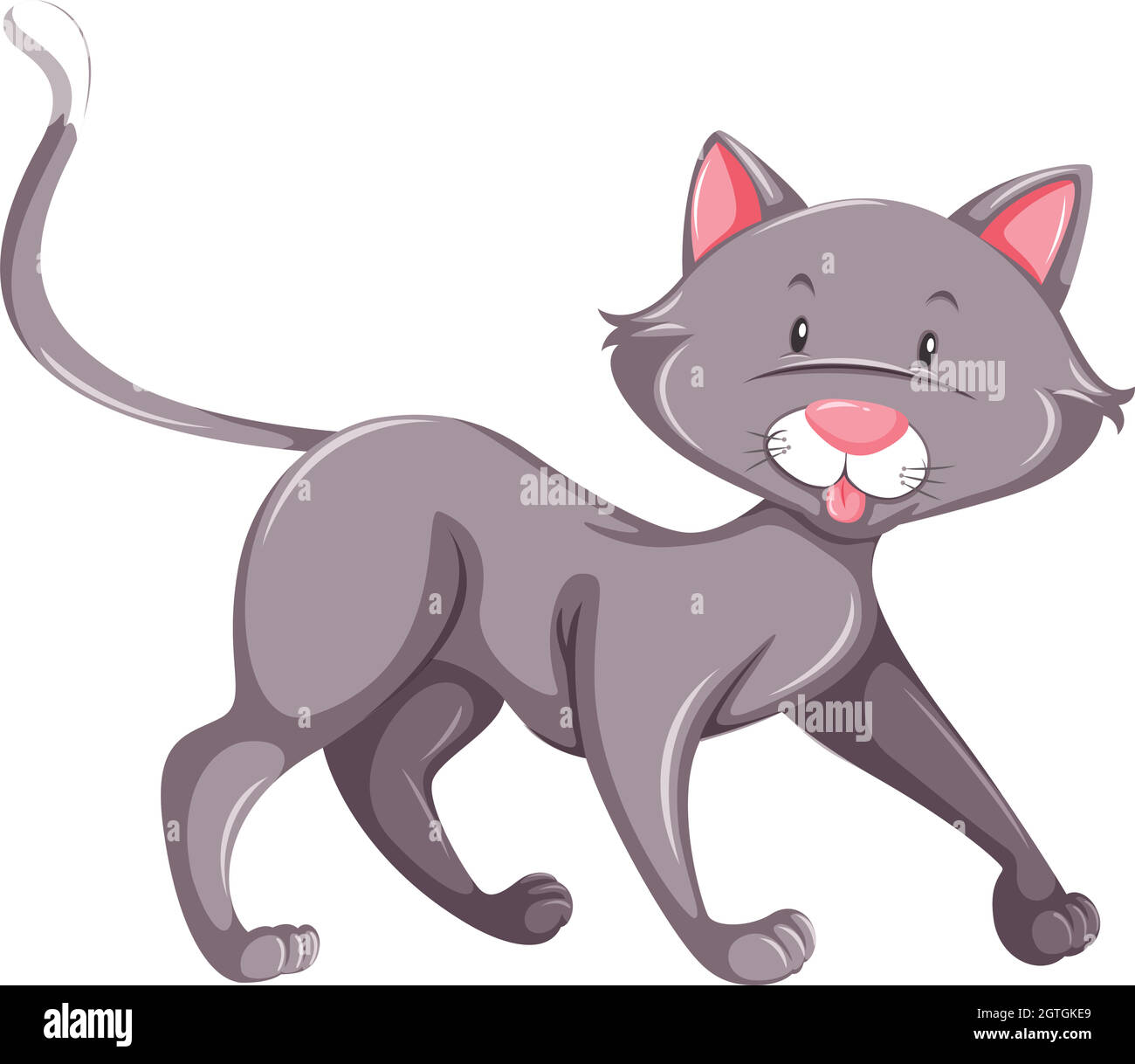Grey cat Stock Vector Images - Alamy
