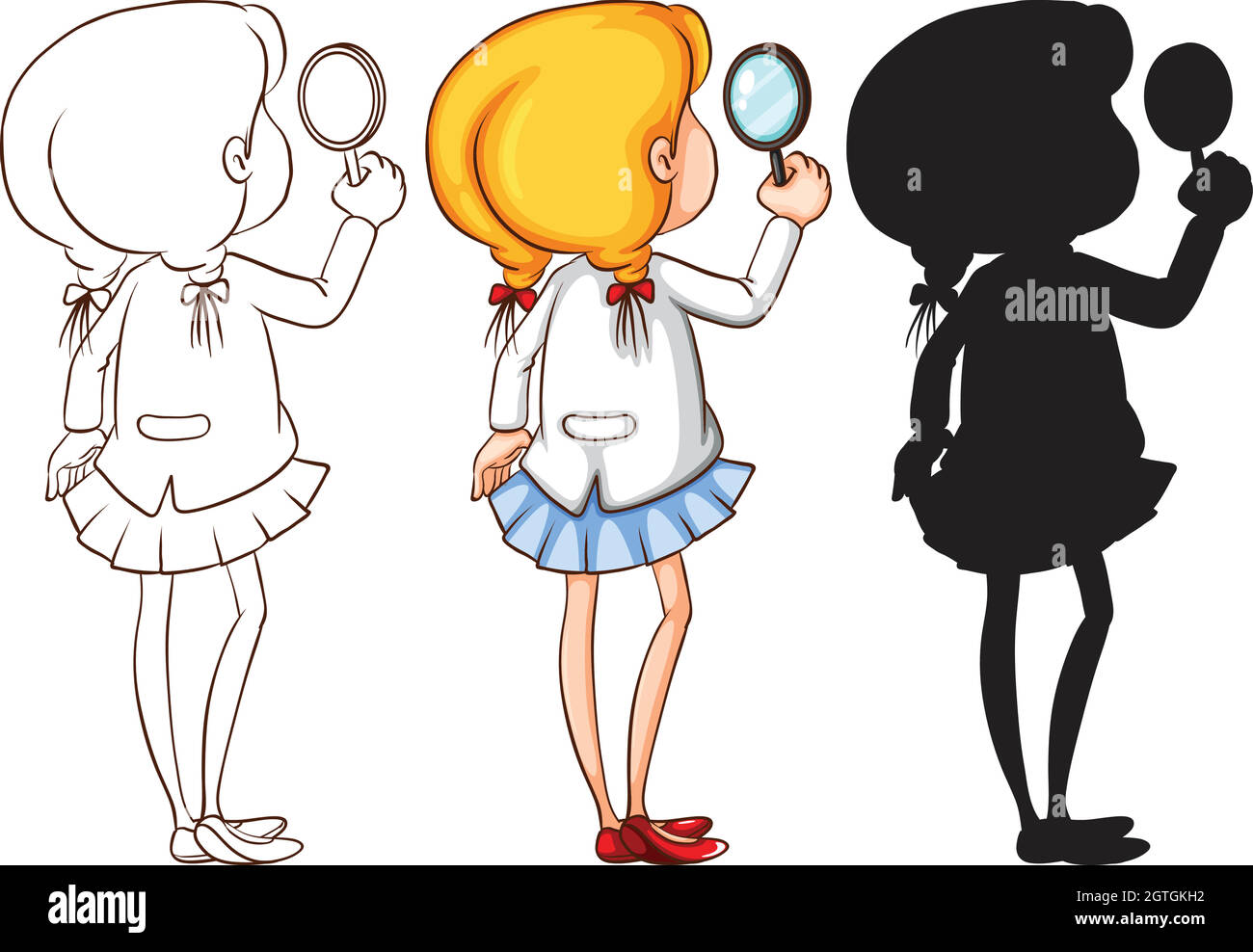 A student holding a magnifying lens Stock Vector Image & Art - Alamy