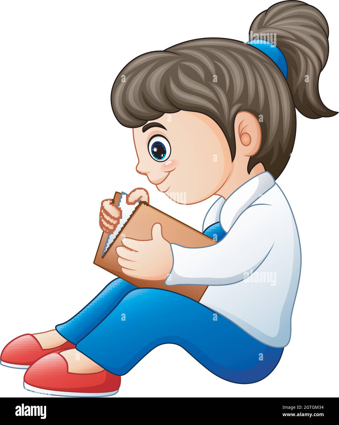 Cartoon girl reading hi-res stock photography and images - Alamy