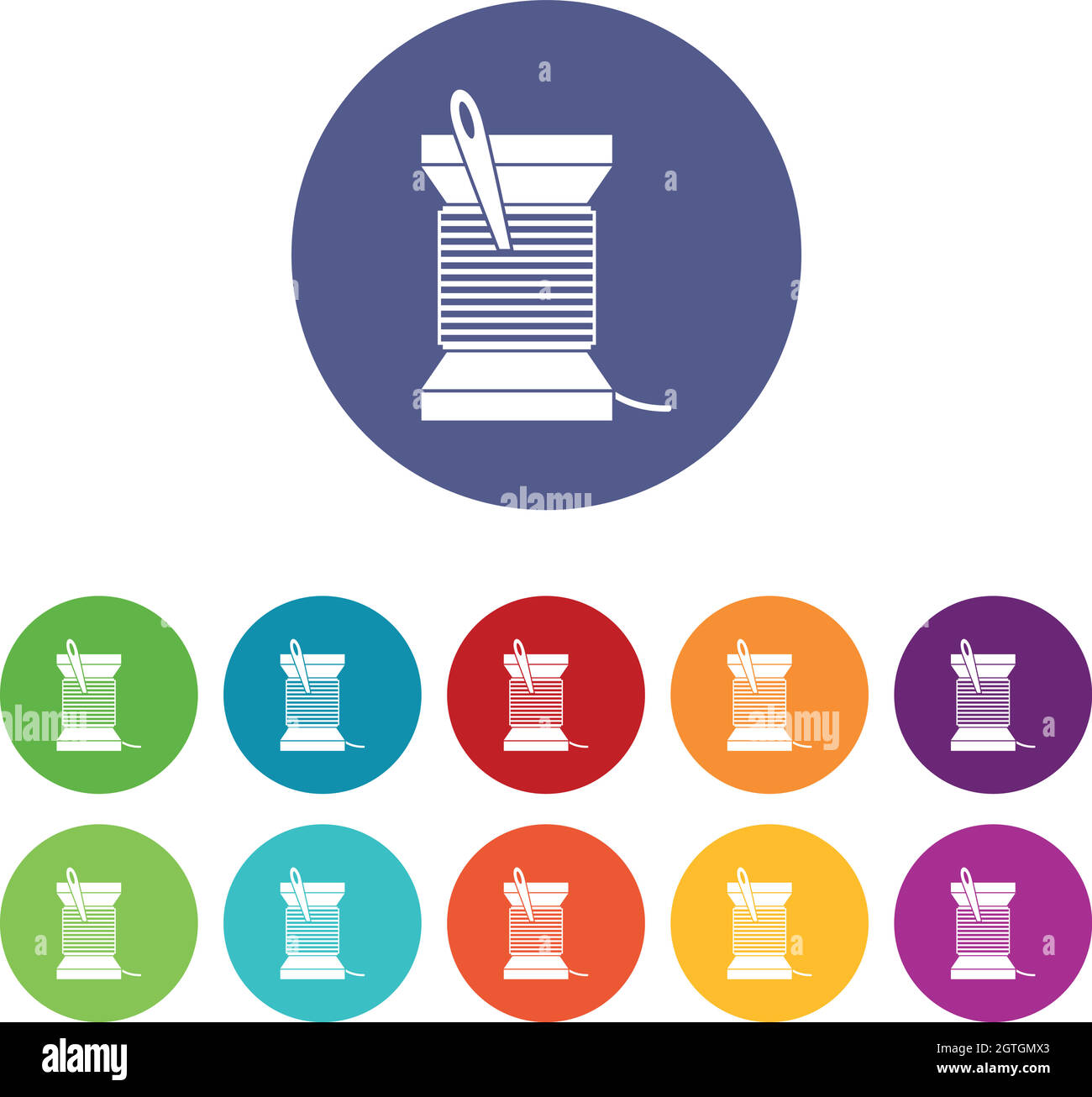 Needle and thread set icons Stock Vector Image & Art - Alamy