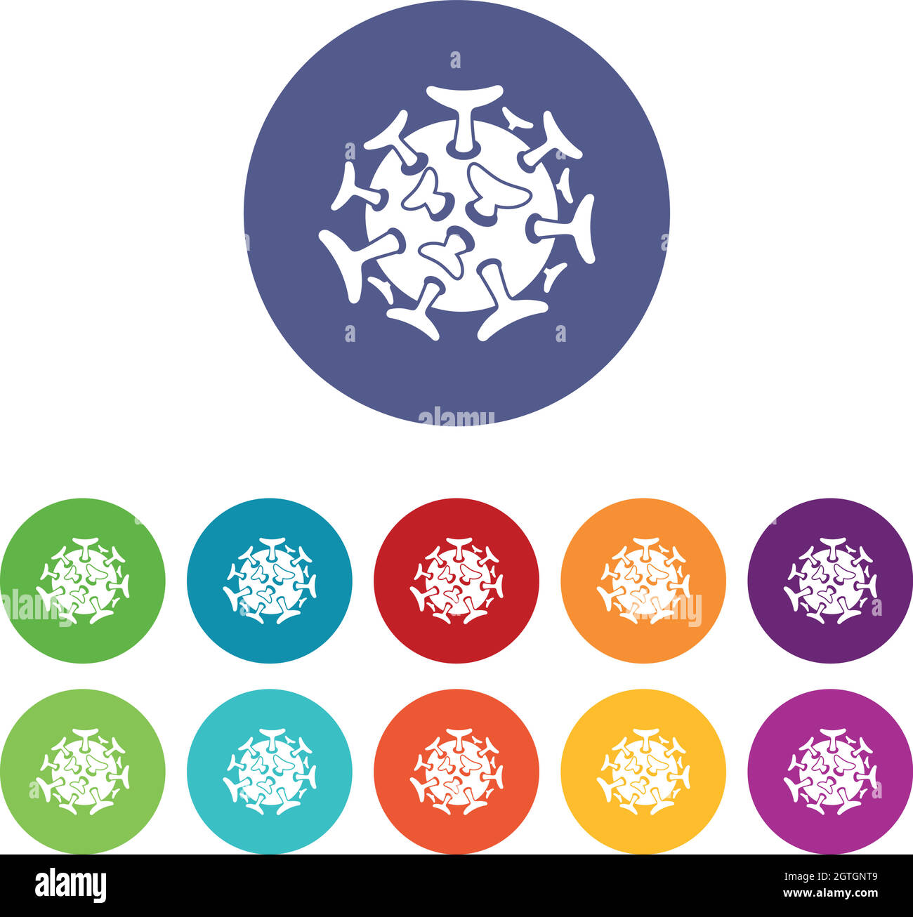 Round viral bacteria set icons Stock Vector Image & Art - Alamy
