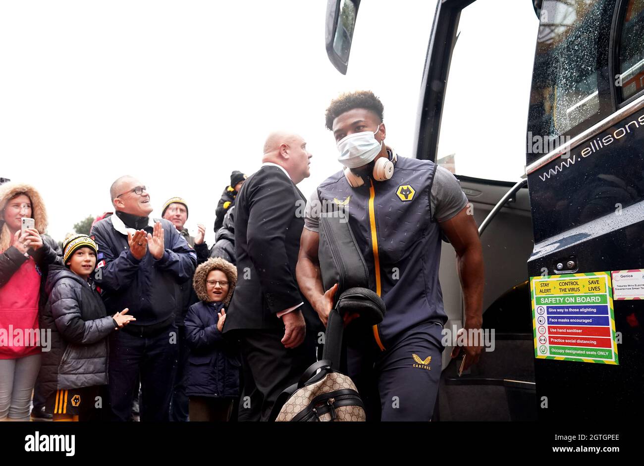 Wolverhampton Wanderers' Adama Traore arrives for the Premier League ...