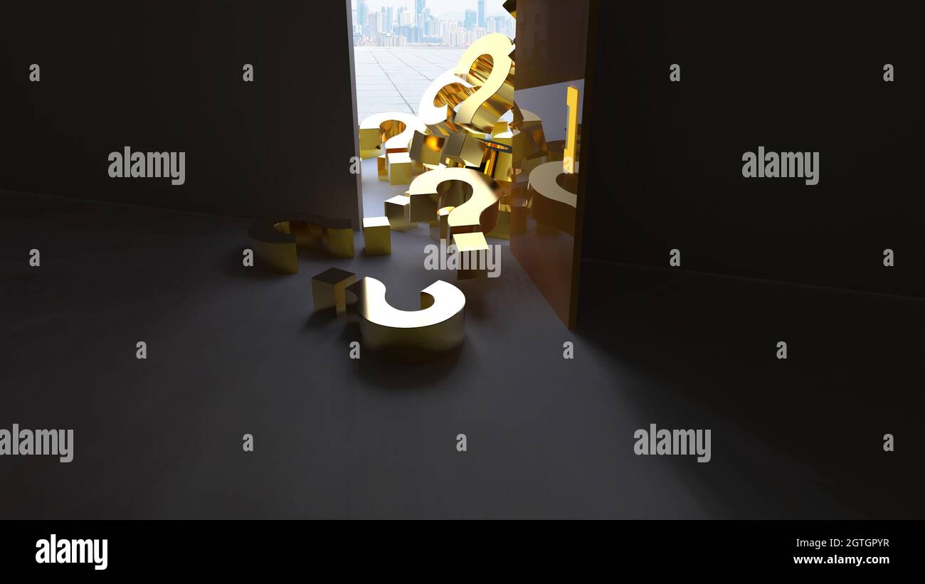 Question mark door in dark hi-res stock photography and images - Alamy