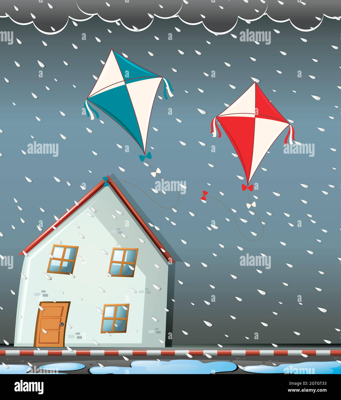 Street at night rain Stock Vector Images - Alamy