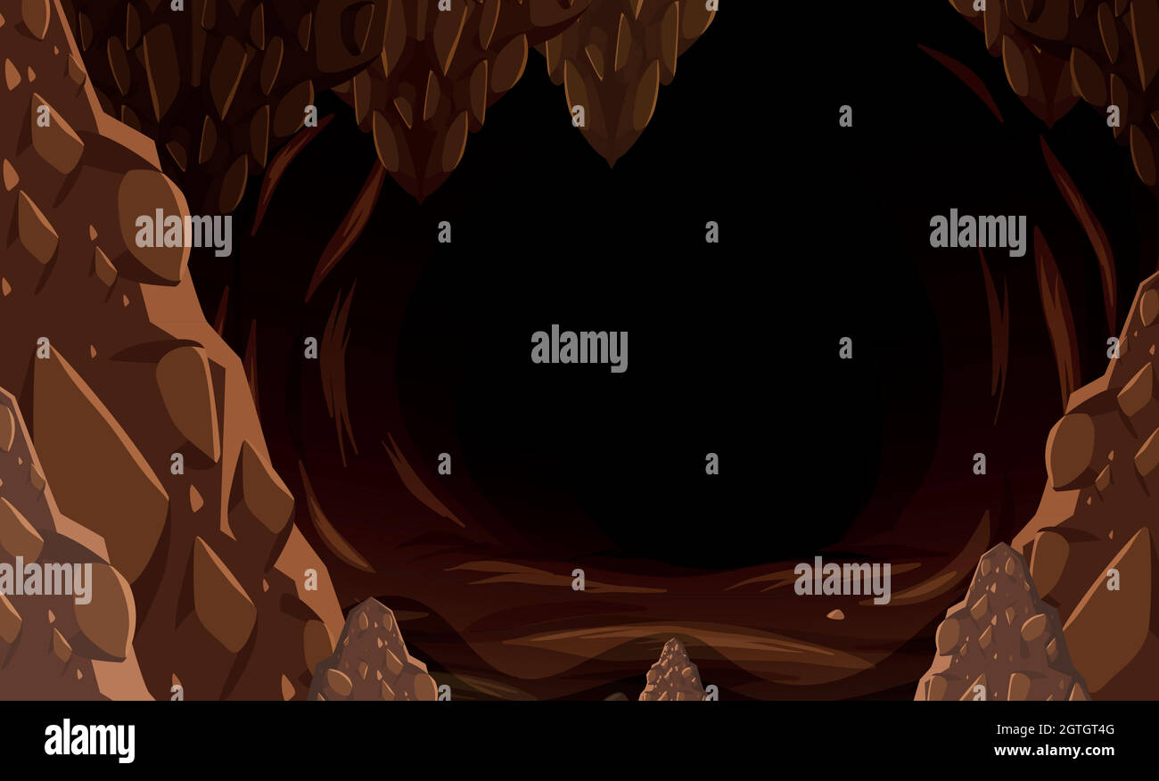 A dark stone cave Stock Vector Image & Art - Alamy