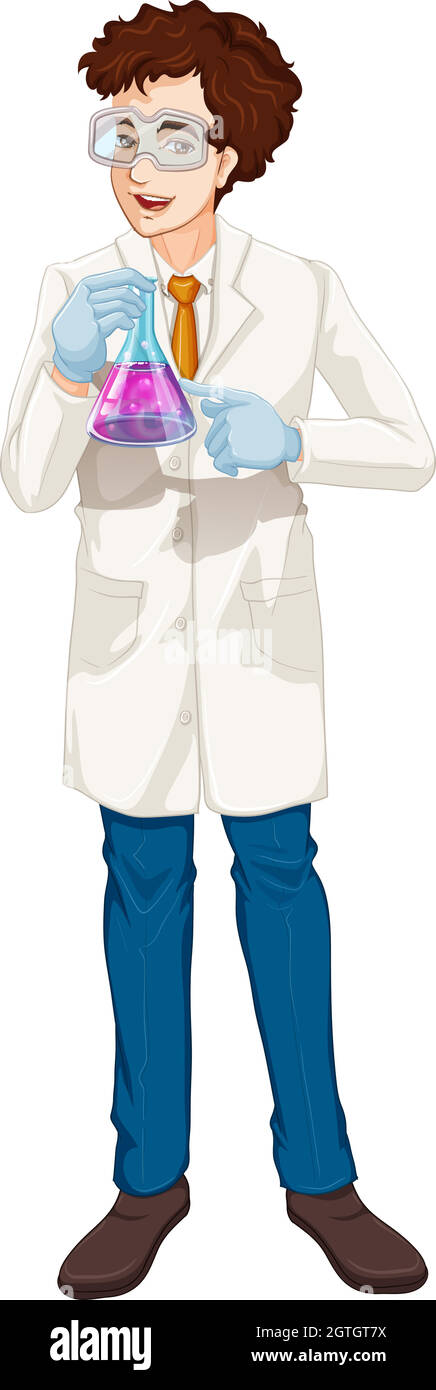 A Young Scientist Holding Beaker Stock Vector Image & Art - Alamy