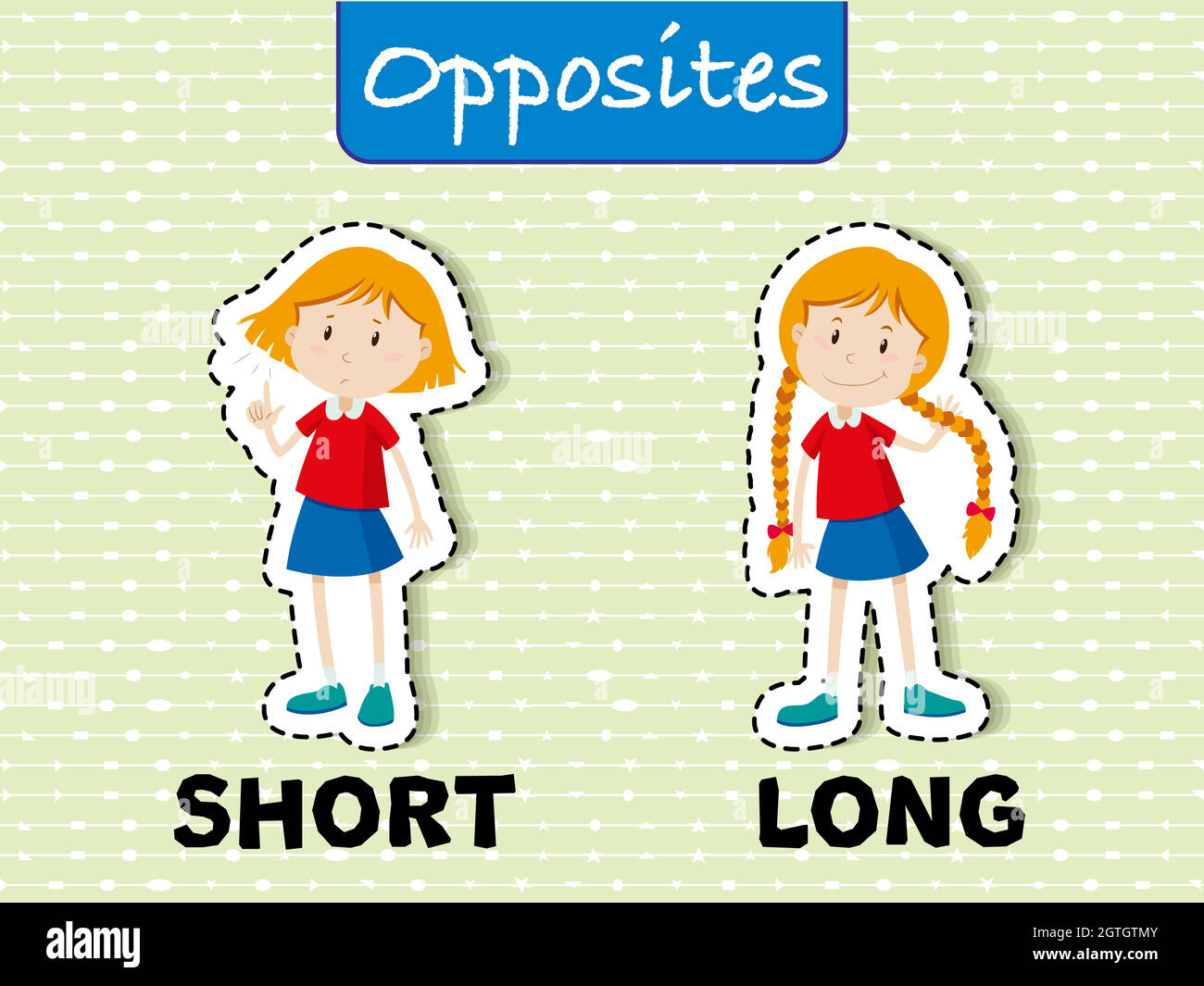 Opposite words for short and long Stock Vector Image & Art - Alamy