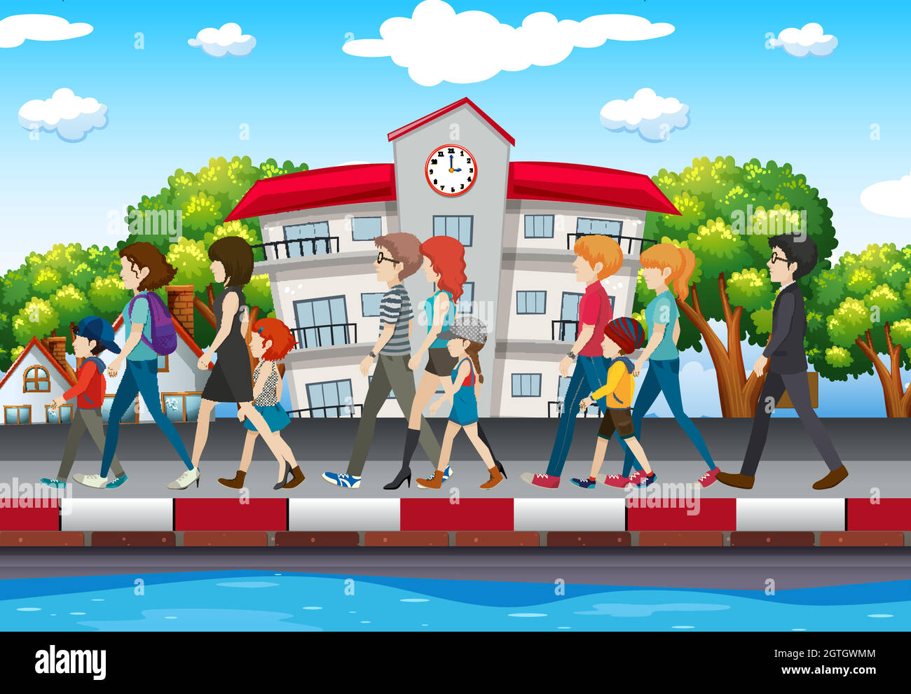 People on art street Stock Vector Images - Alamy