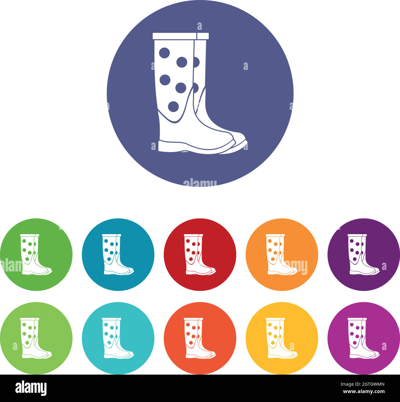 Rubber boots set icons Stock Vector Image & Art - Alamy