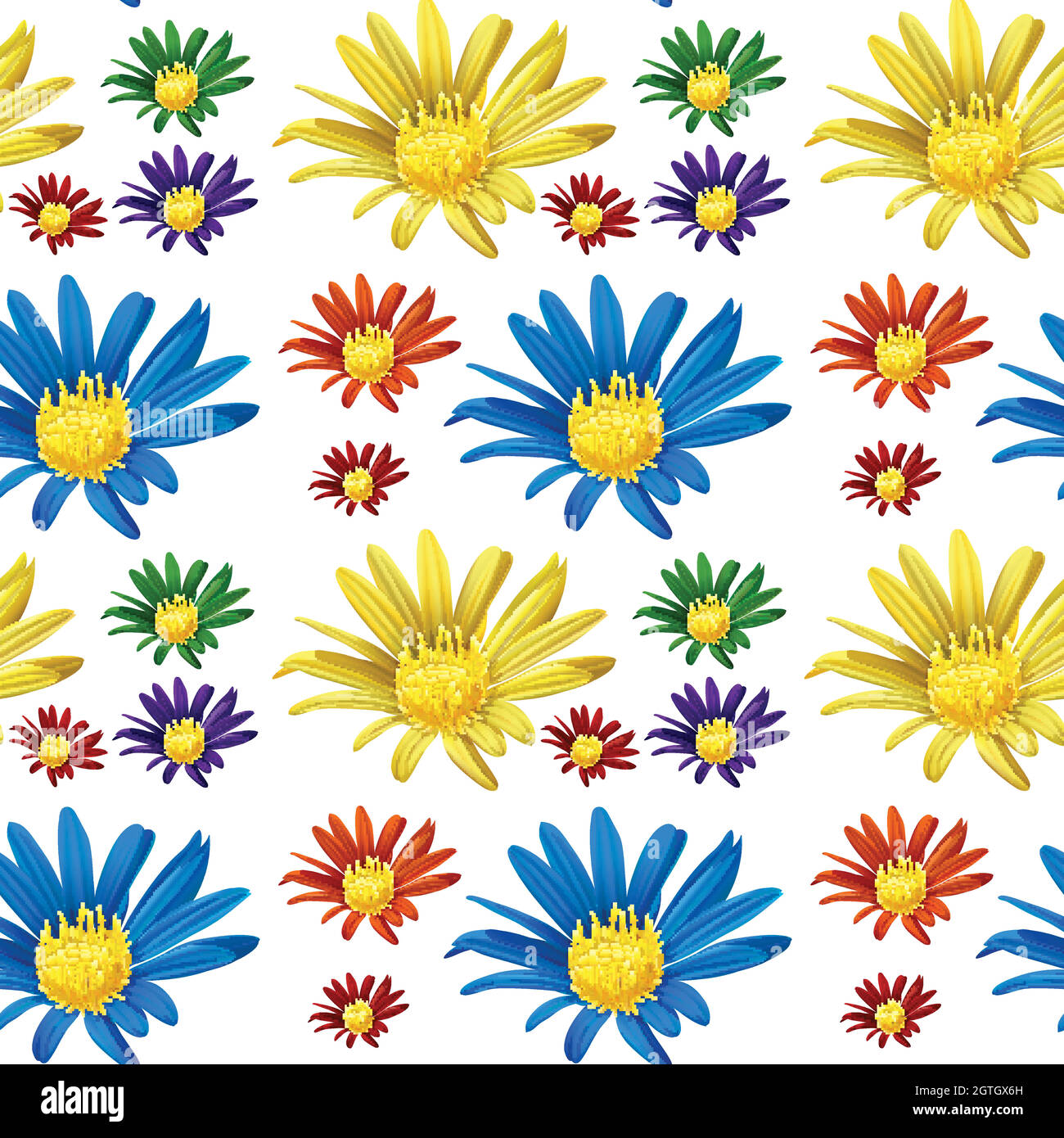 Seamless backgroun with colorful flowers Stock Vector Image & Art - Alamy