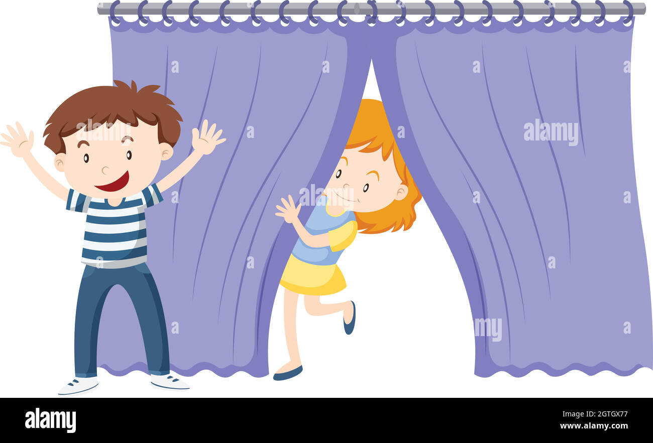 Children Hiding Clipart