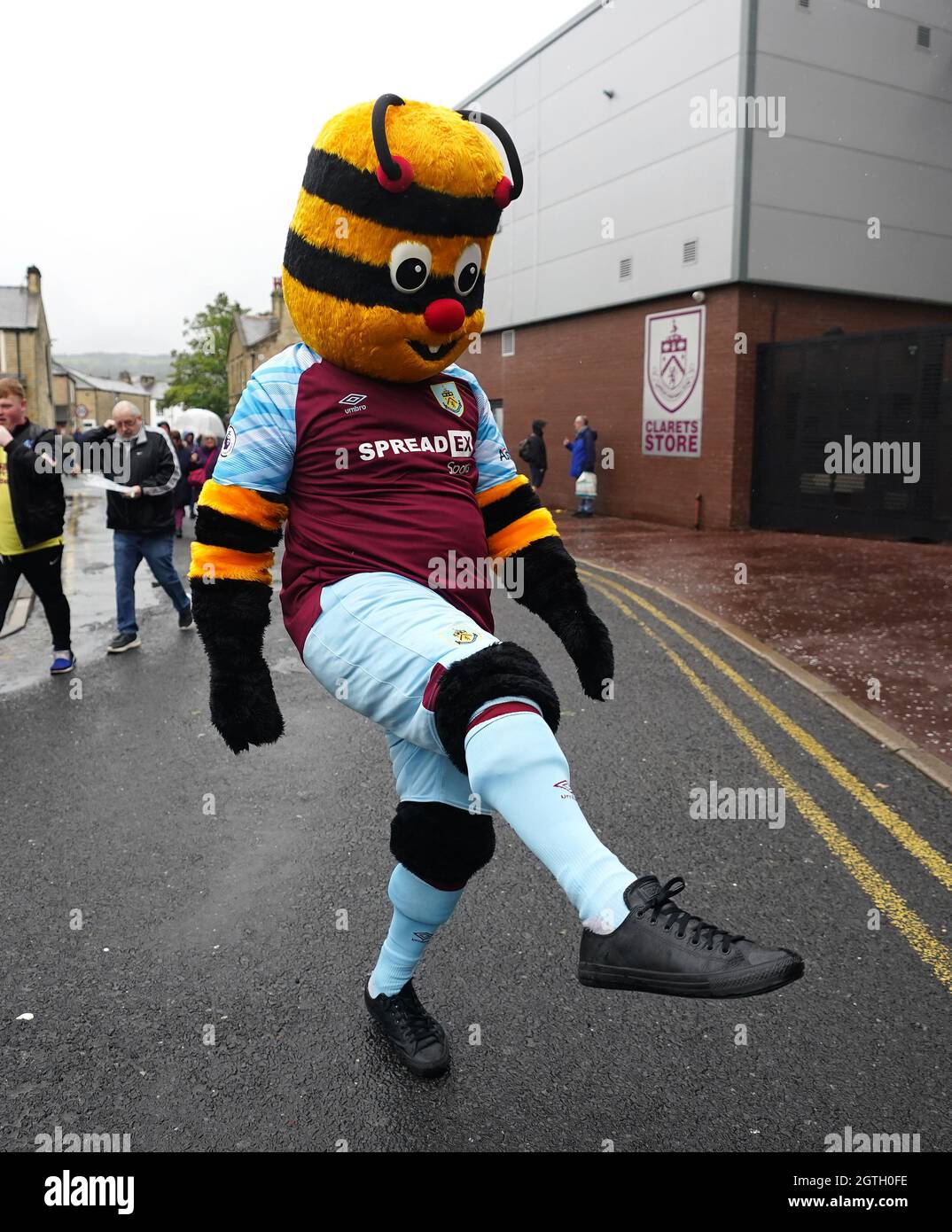 Burnley mascot Bertie Bee prior to the Premier League match at Turf ...