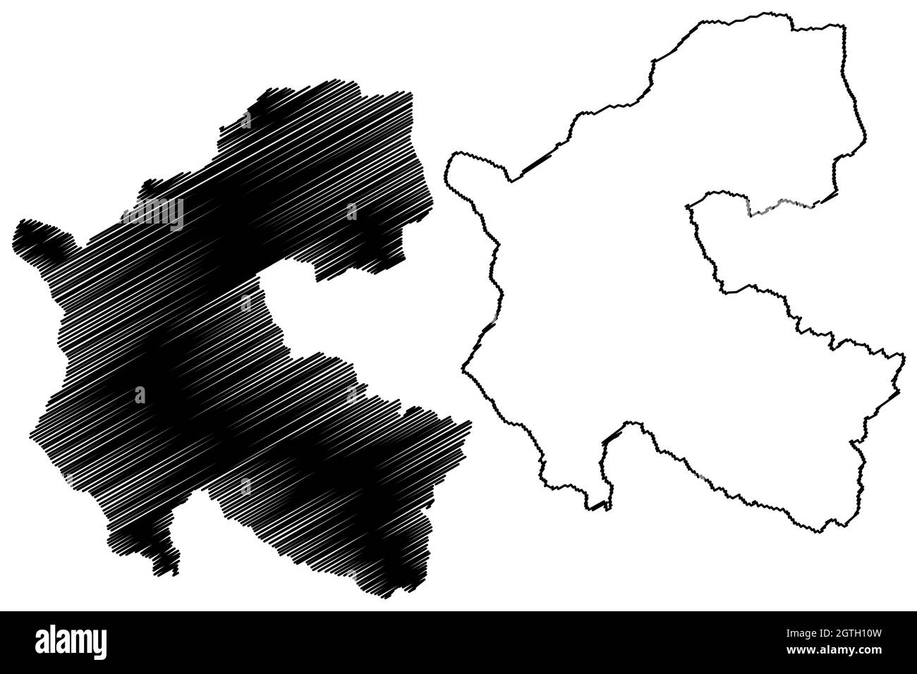 Chamba district (Himachal Pradesh State, Republic of India) map vector ...