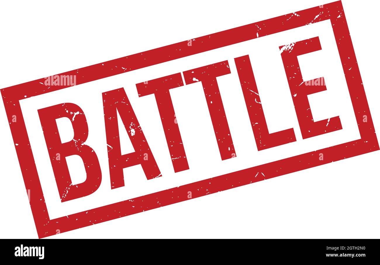 Red Grunge Battle Rubber Stamp Isolated On White Background Stock ...