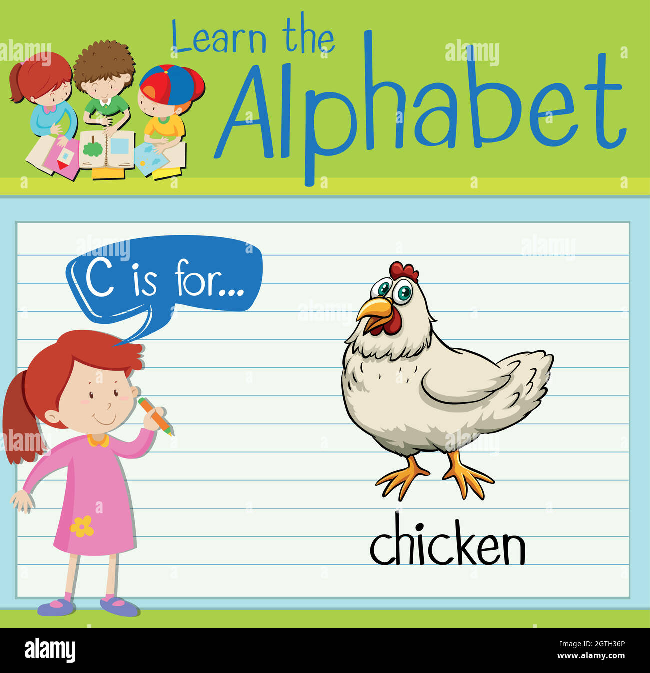 Flashcard letter C is for chicken Stock Vector Image & Art - Alamy