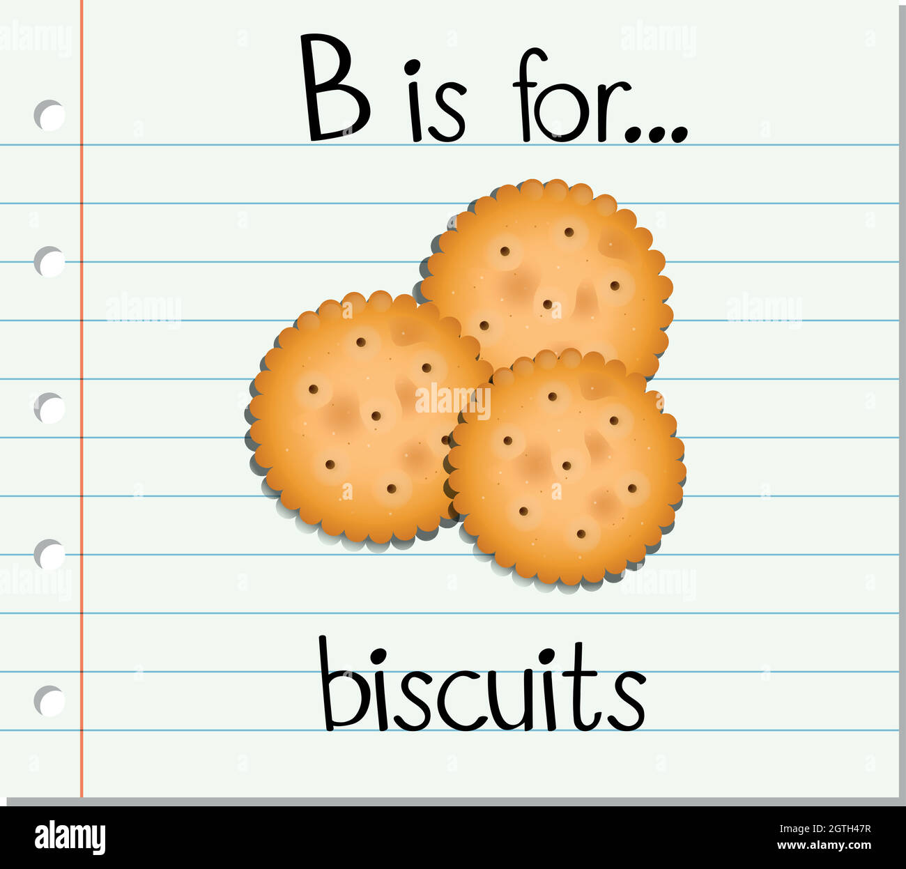Flashcard letter B is for biscuits Stock Vector Image & Art - Alamy