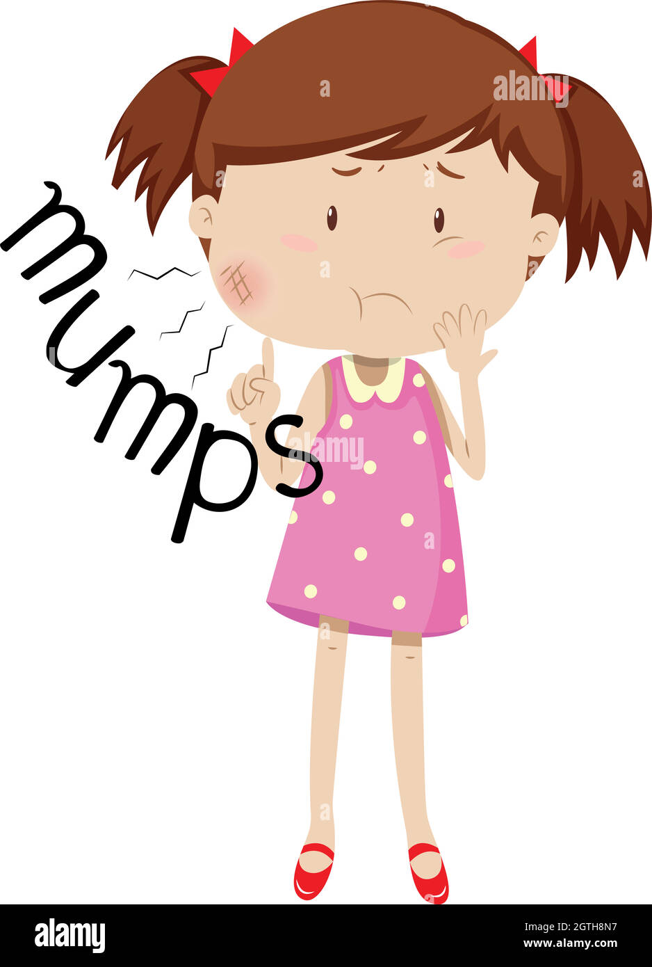 Little girl having mumps Stock Vector Image & Art - Alamy