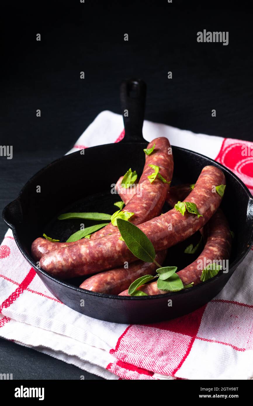 Uncooked british pork sausages hi-res stock photography and images - Alamy