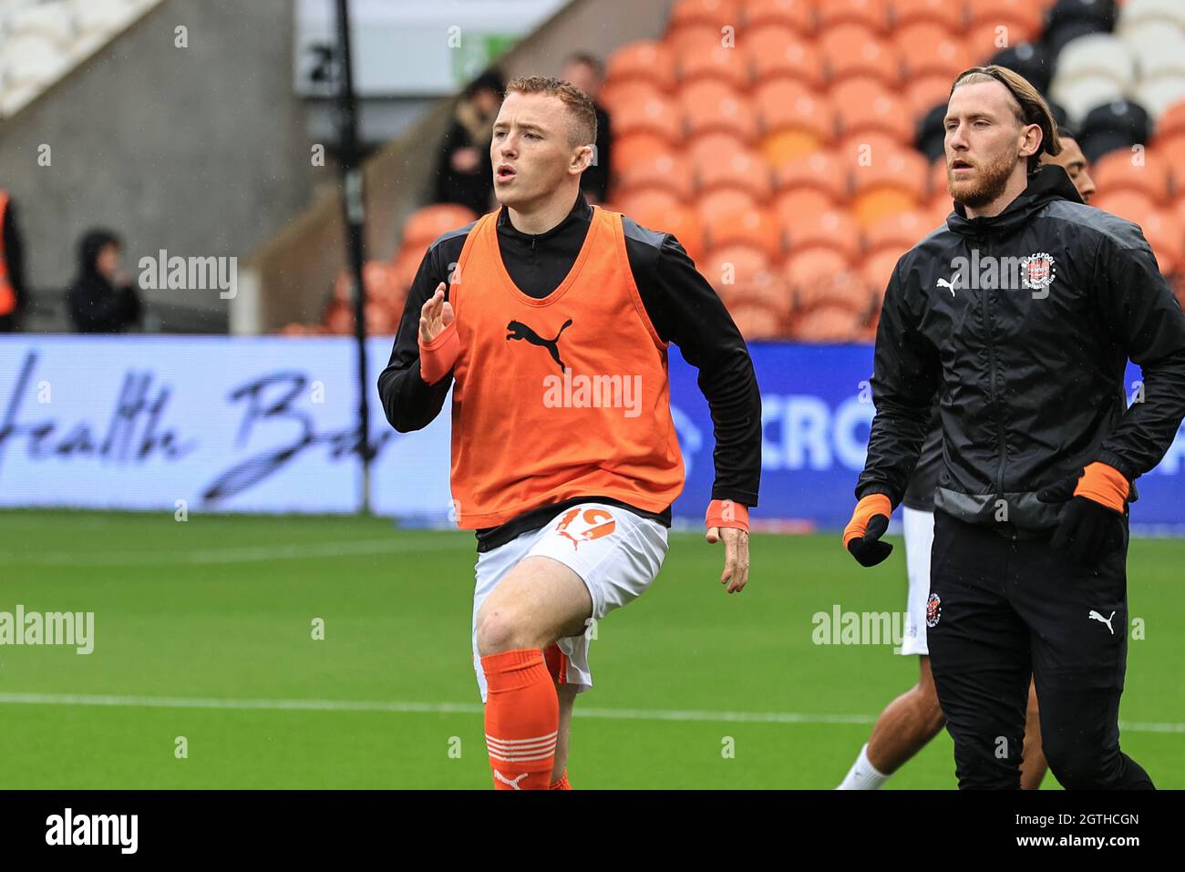 Shayne Lavery #19 of Blackpool during the pre-game warmup Stock Photo ...