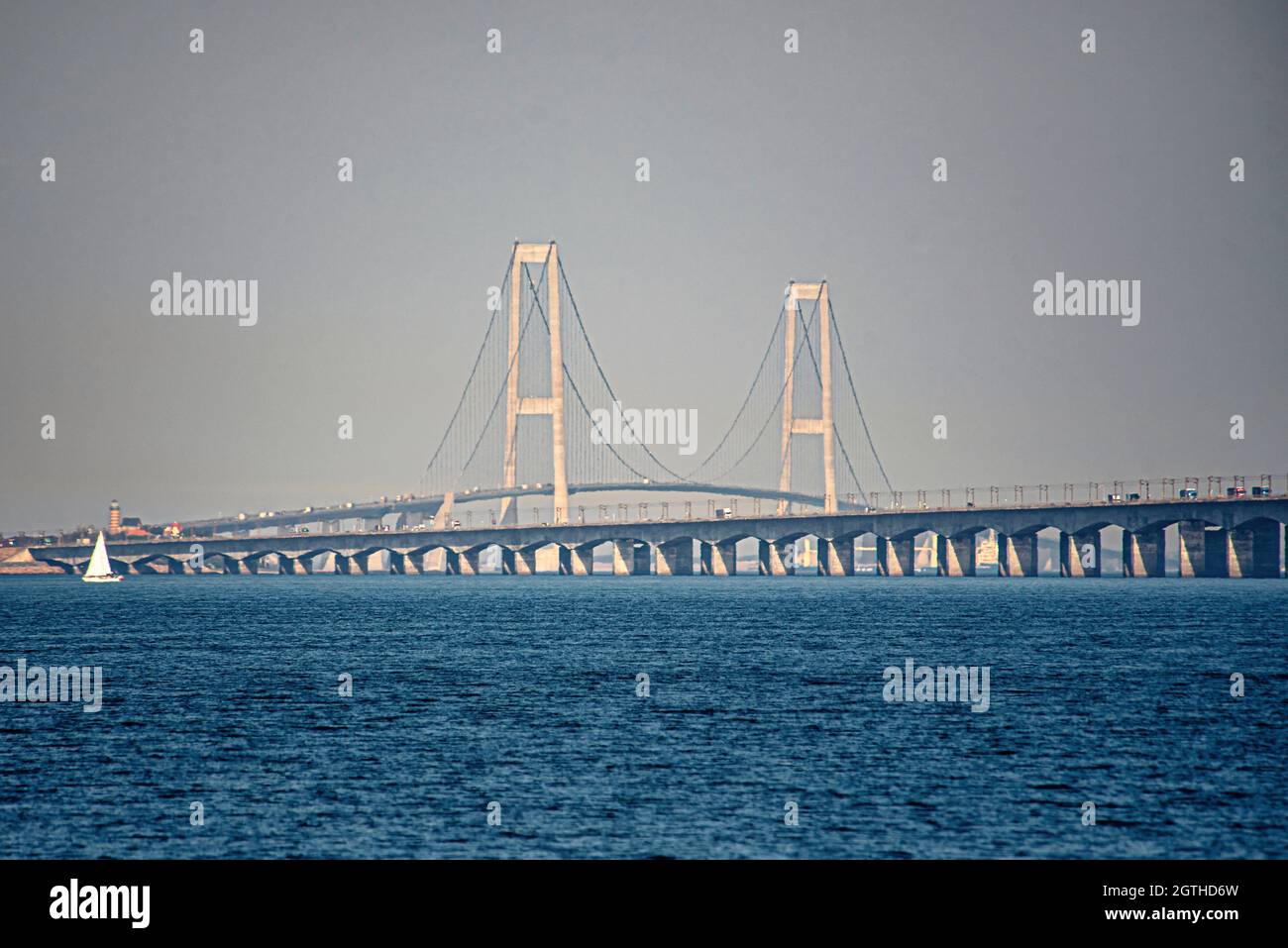 Great belt bridge in Denmark connecting over the baltic sea Stock Photo ...
