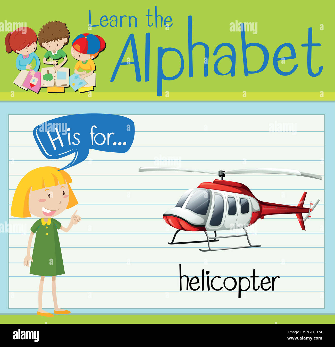Flashcard letter H is for helicopter Stock Vector Image & Art - Alamy
