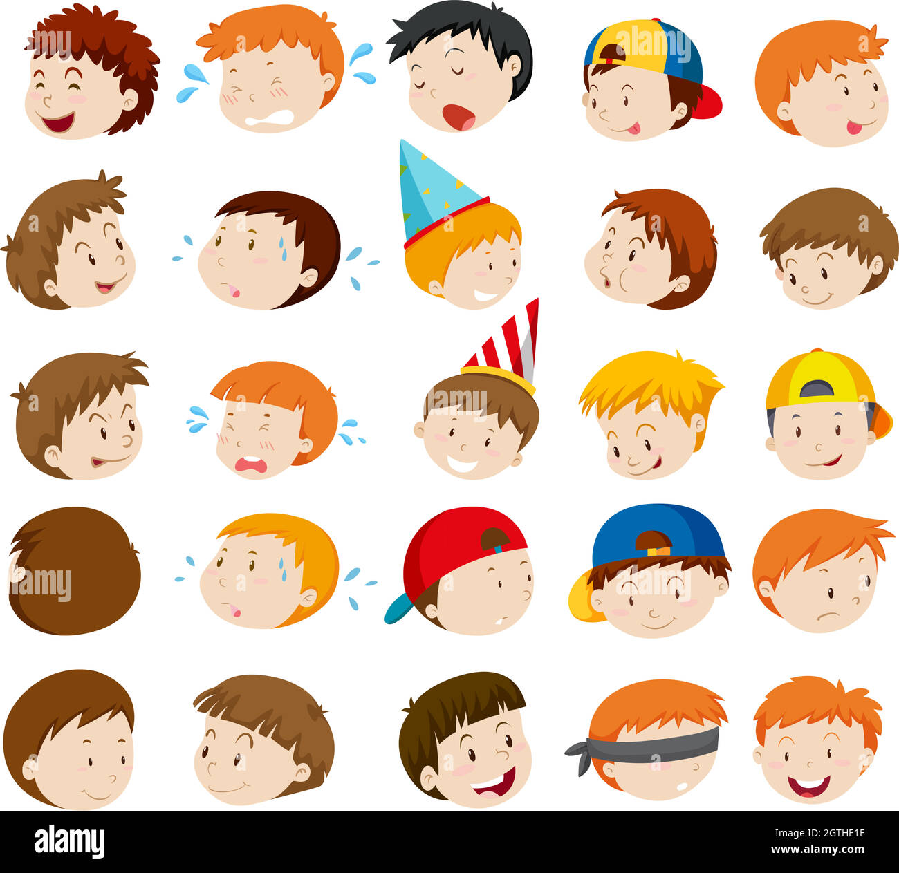 Faces facial group childhood Stock Vector Images - Alamy