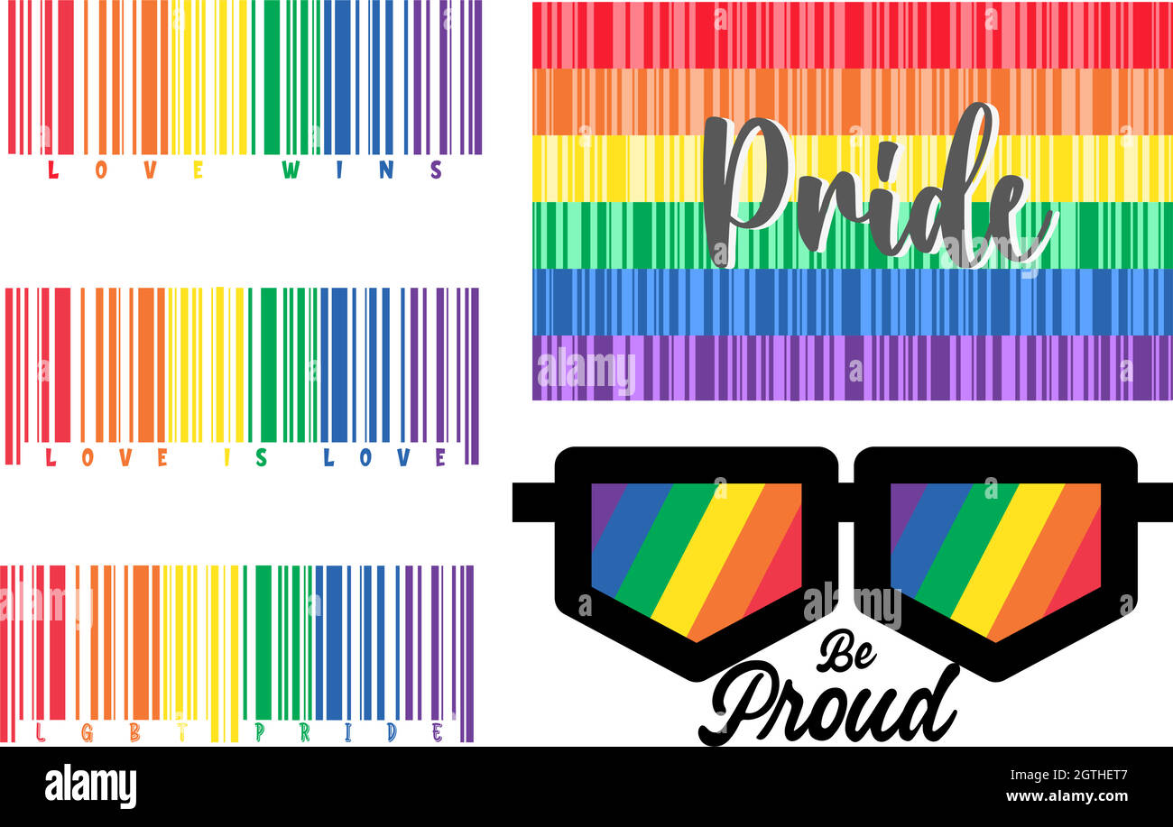 lgbt barcode pride flag and lgbq glass Stock Vector Image & Art - Alamy