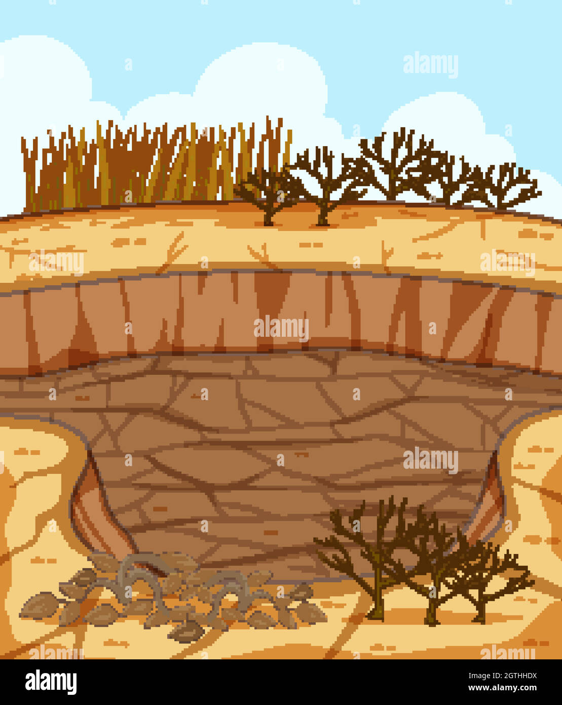 Forest landscape dead tree Stock Vector Images - Alamy