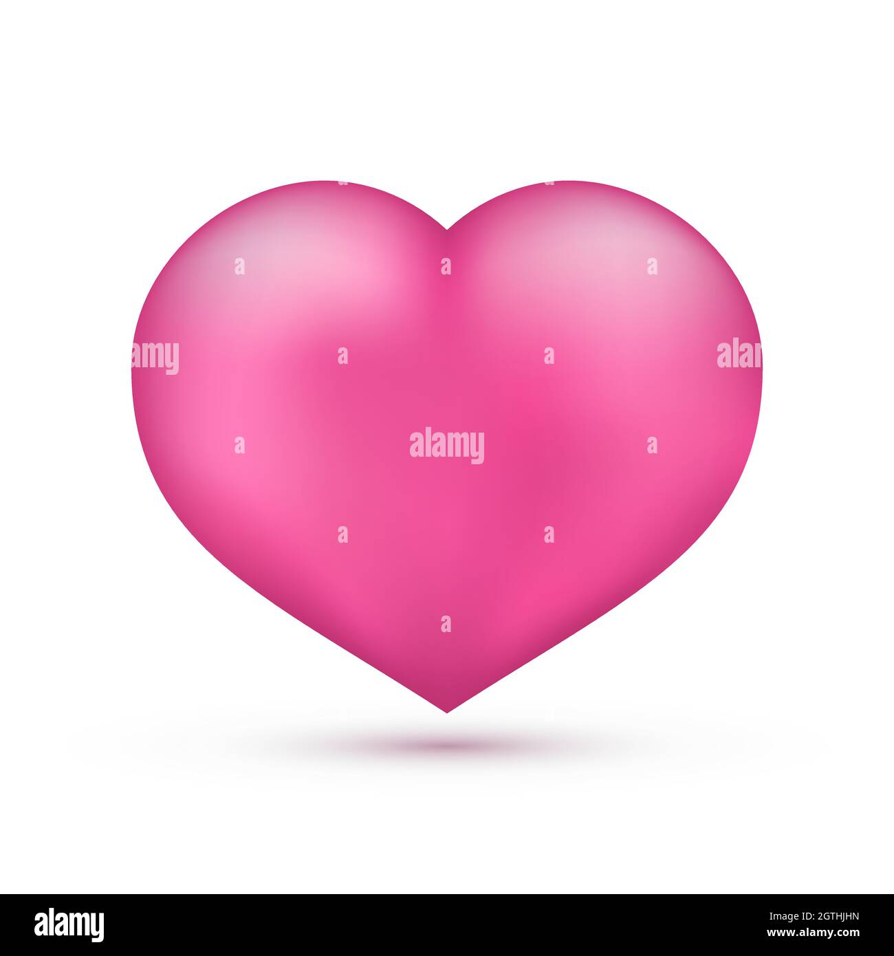 Realistic pink heart. Isolated on white. Valentine s day greeting card ...